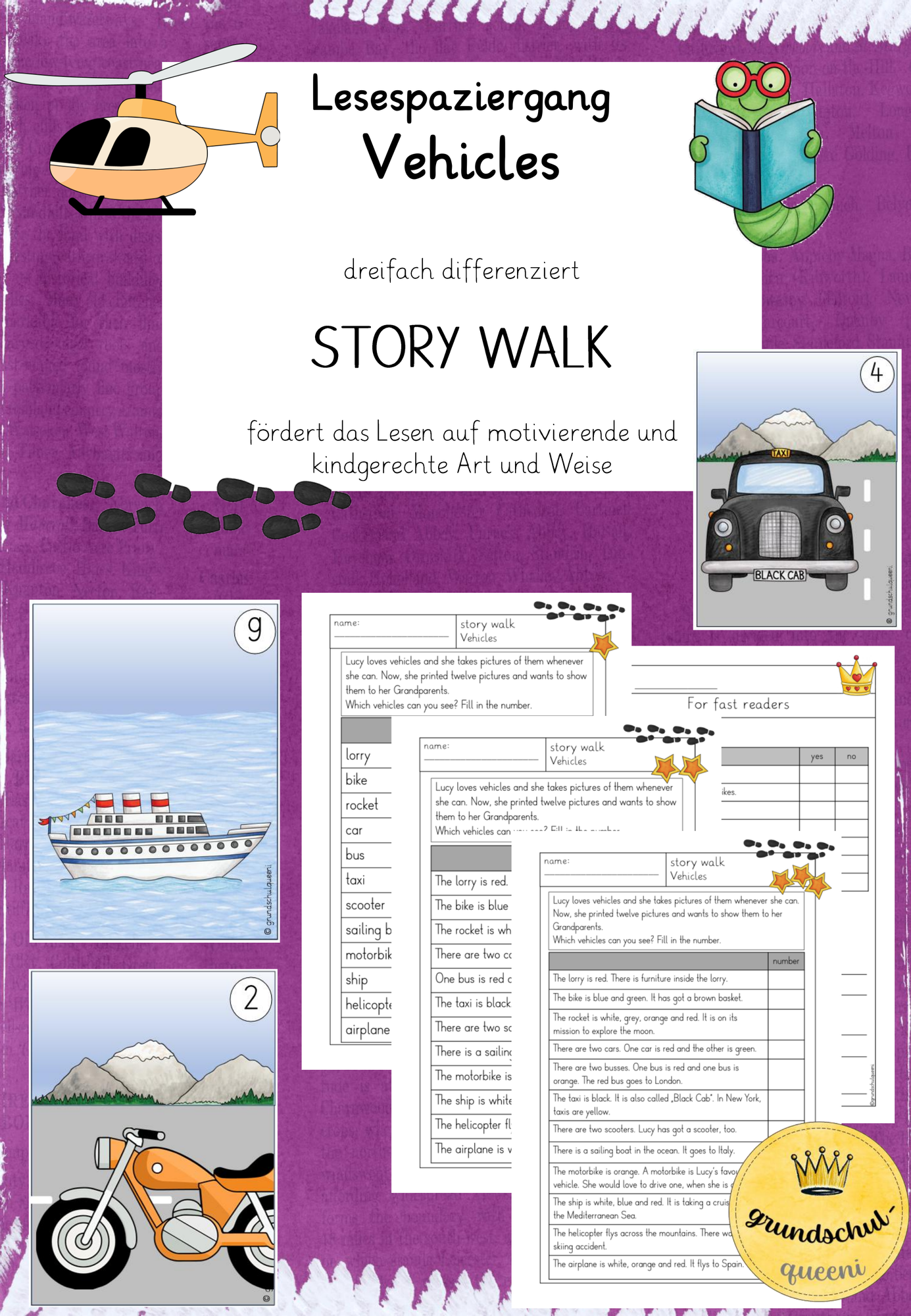 Story Walk - Vehicles - englischer Lesespaziergang ...