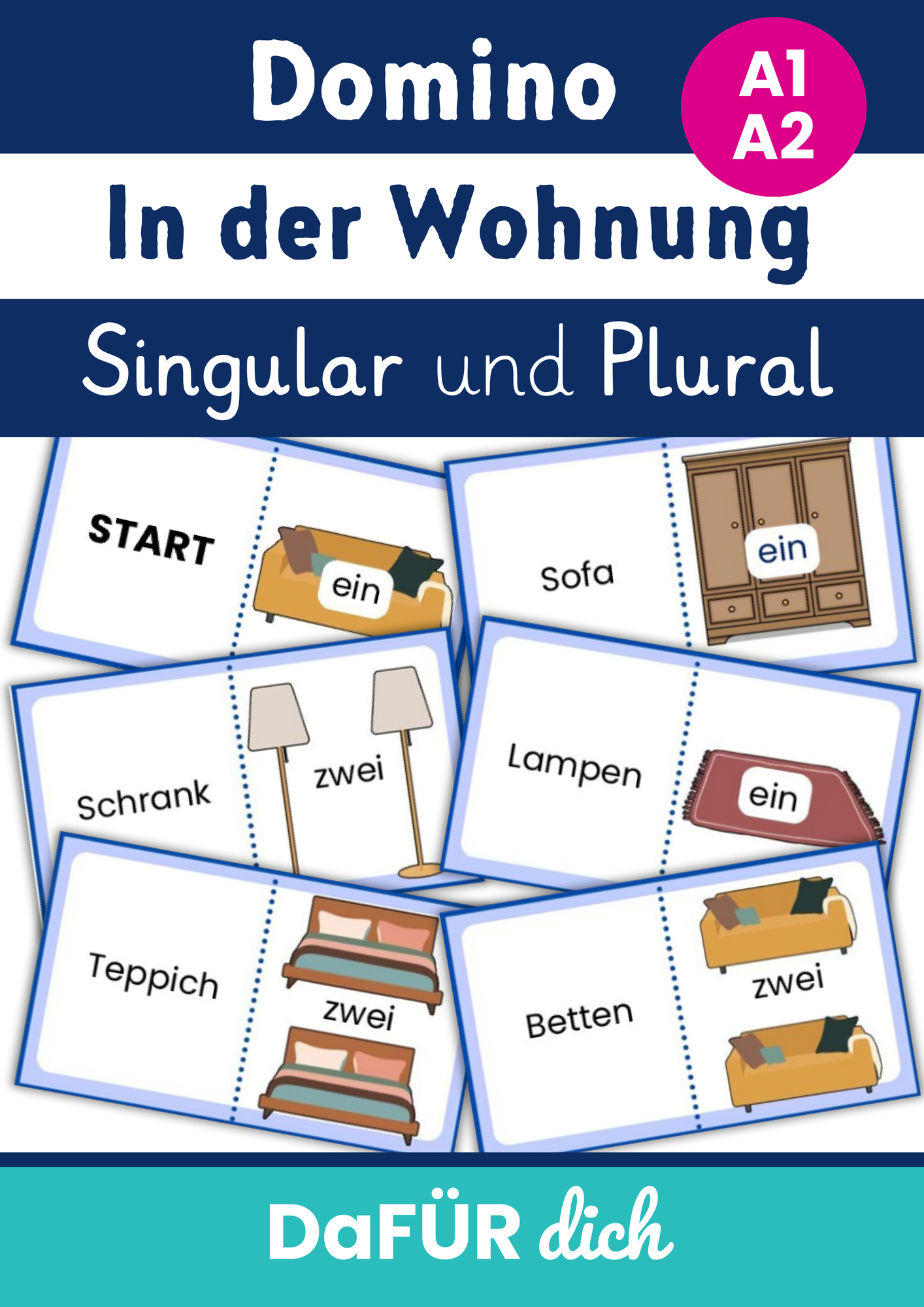 Möbel | Spiel | Domino | Singular und Plural | DaF DaZ ...