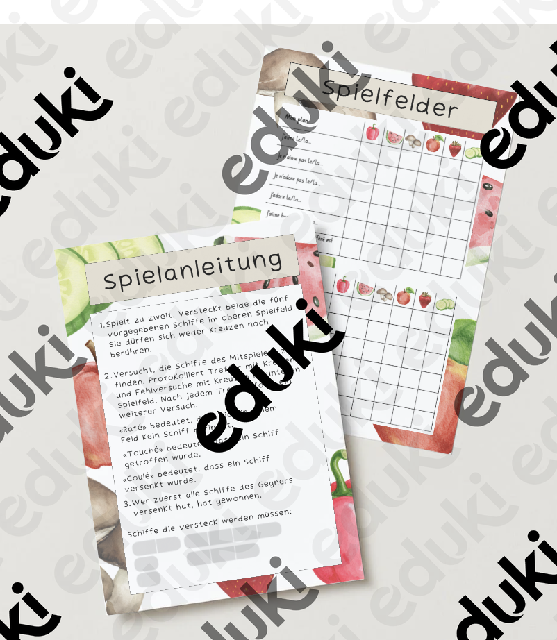 Schiffe versenken – Fruits et légumes – Unterrichtsmaterial im Fach ...