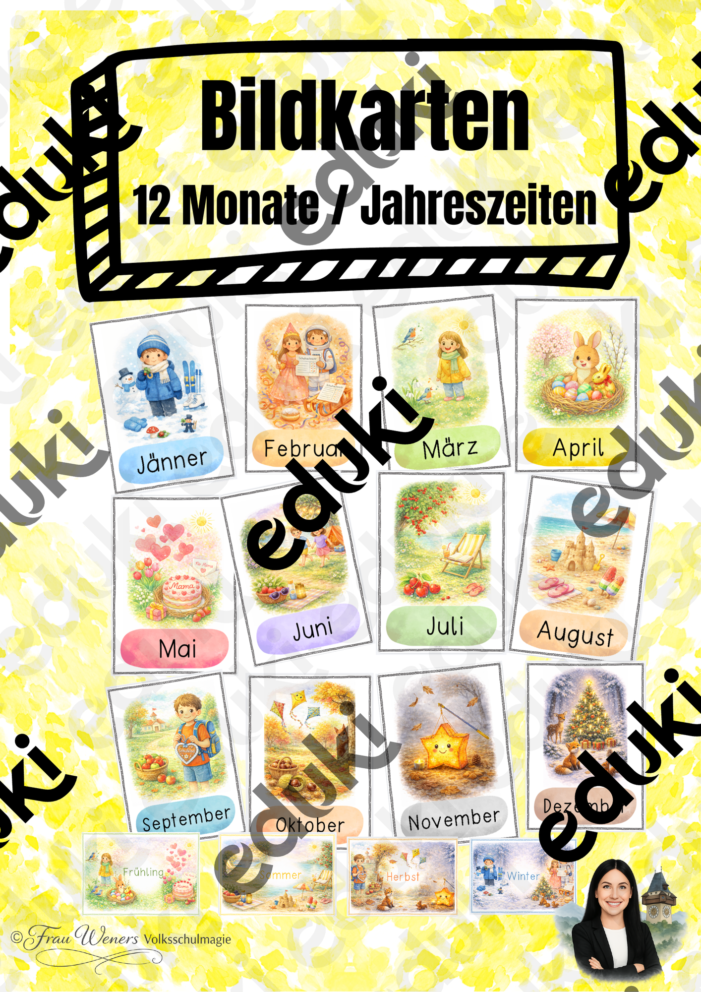 Bildkarte zur Erarbeitung der Jahreszeiten und Monate ...