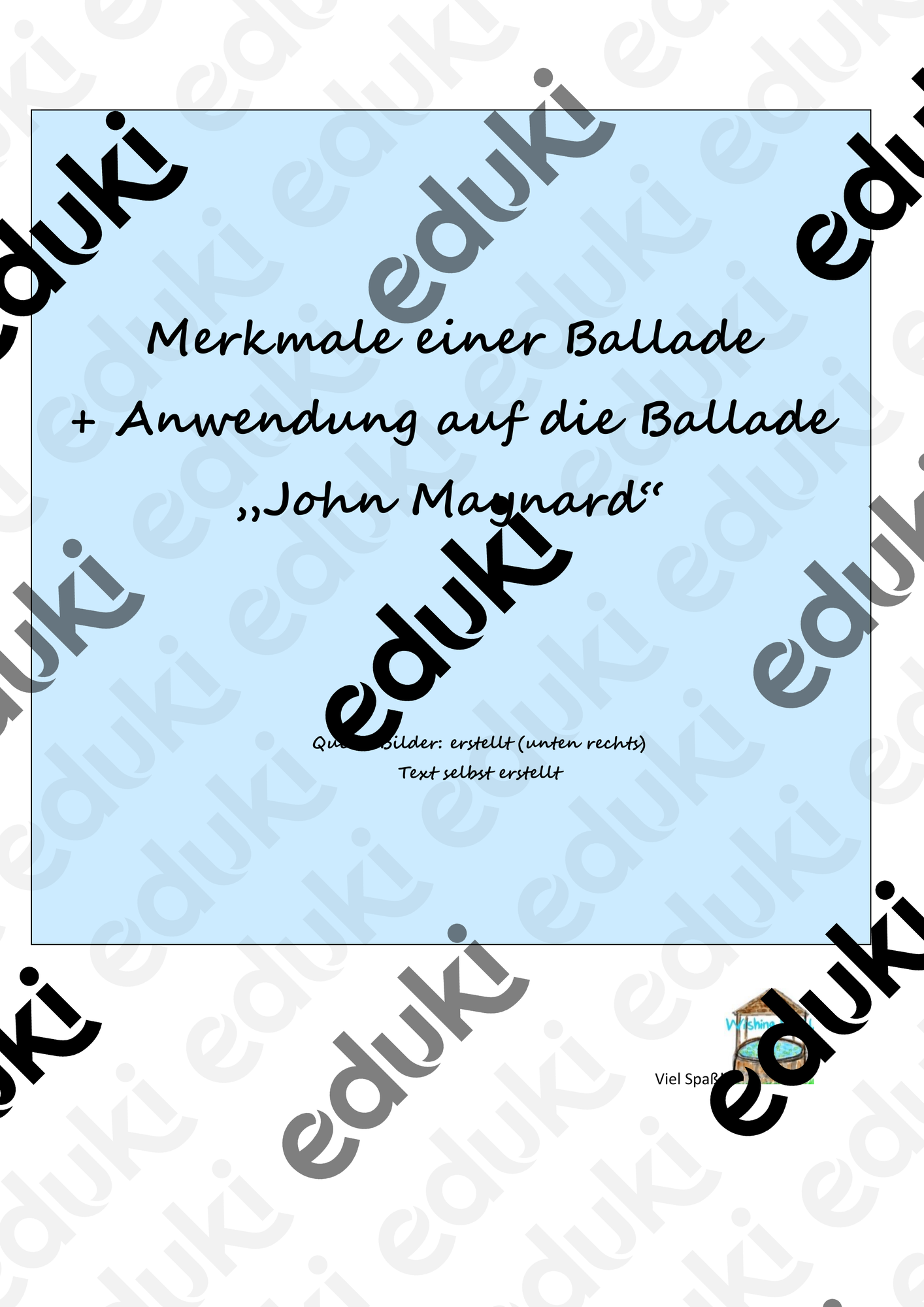 Merkmale Ballade Anwendung John Maynard – Unterrichtsmaterial im Fach ...