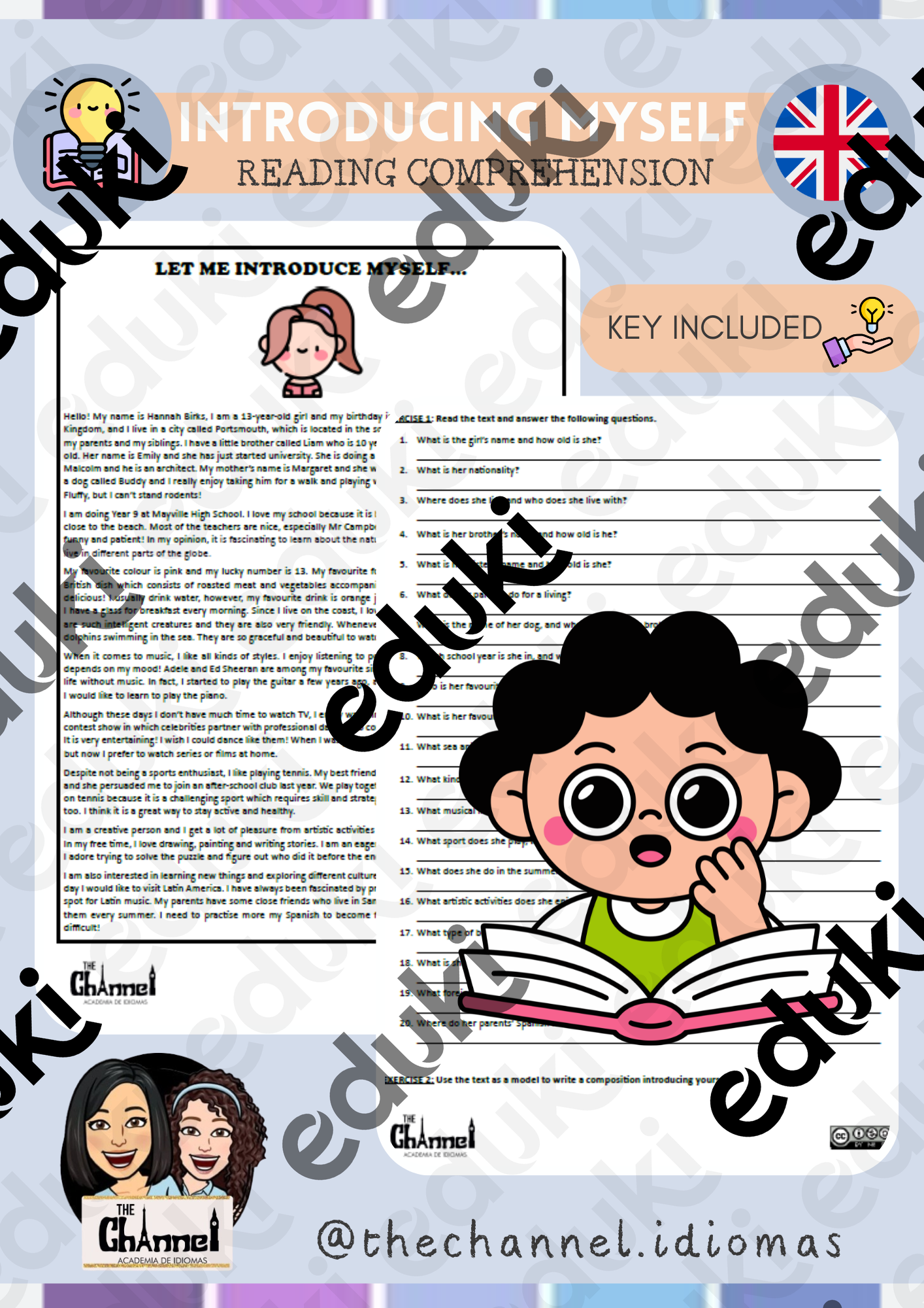 INTRODUCING MYSELF – Reading Comprehension - Ressource pédagogique pour ...