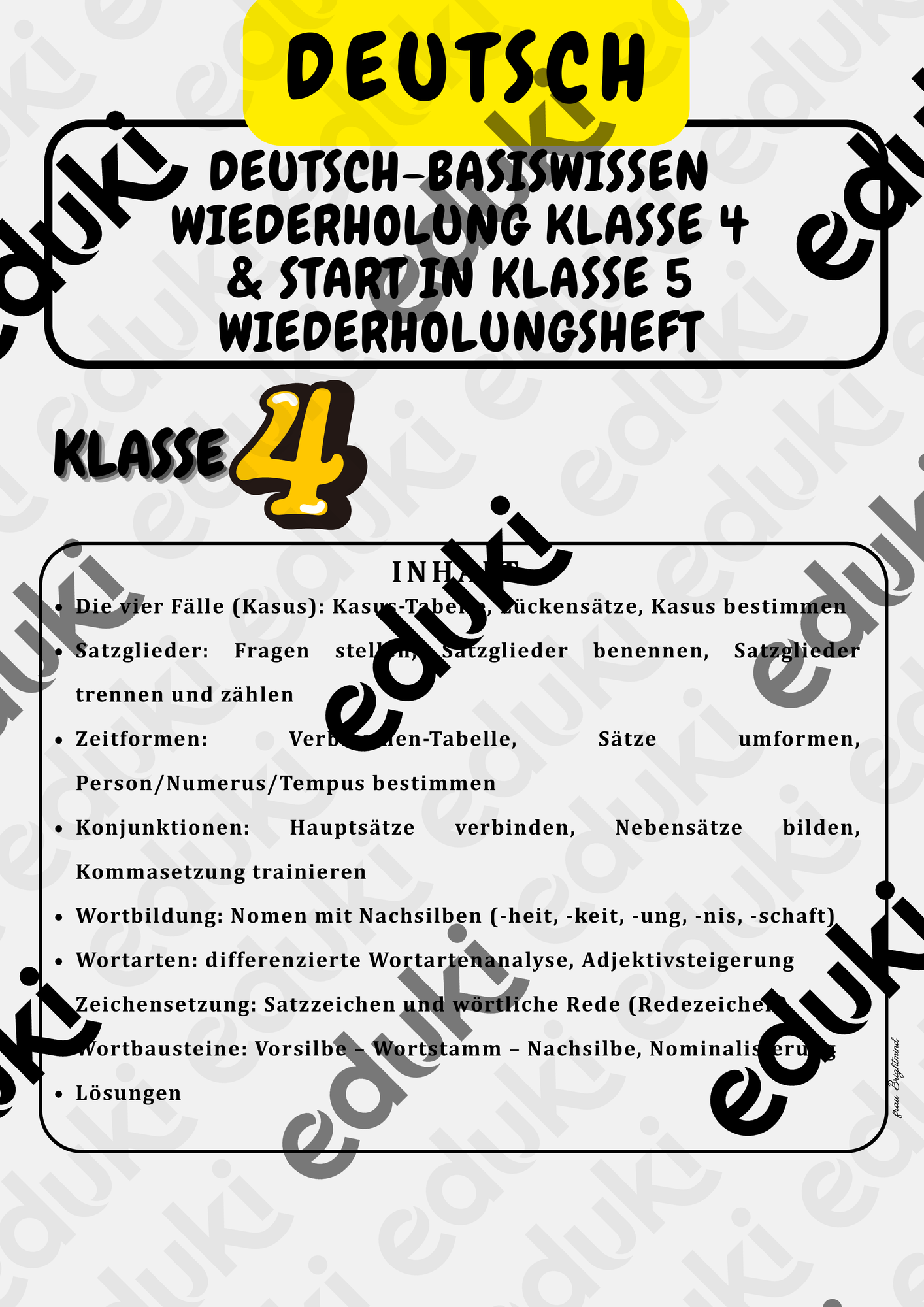 Deutsch sicher beherrschen: Basiswissen Klasse 4 + Vorbereitung auf ...