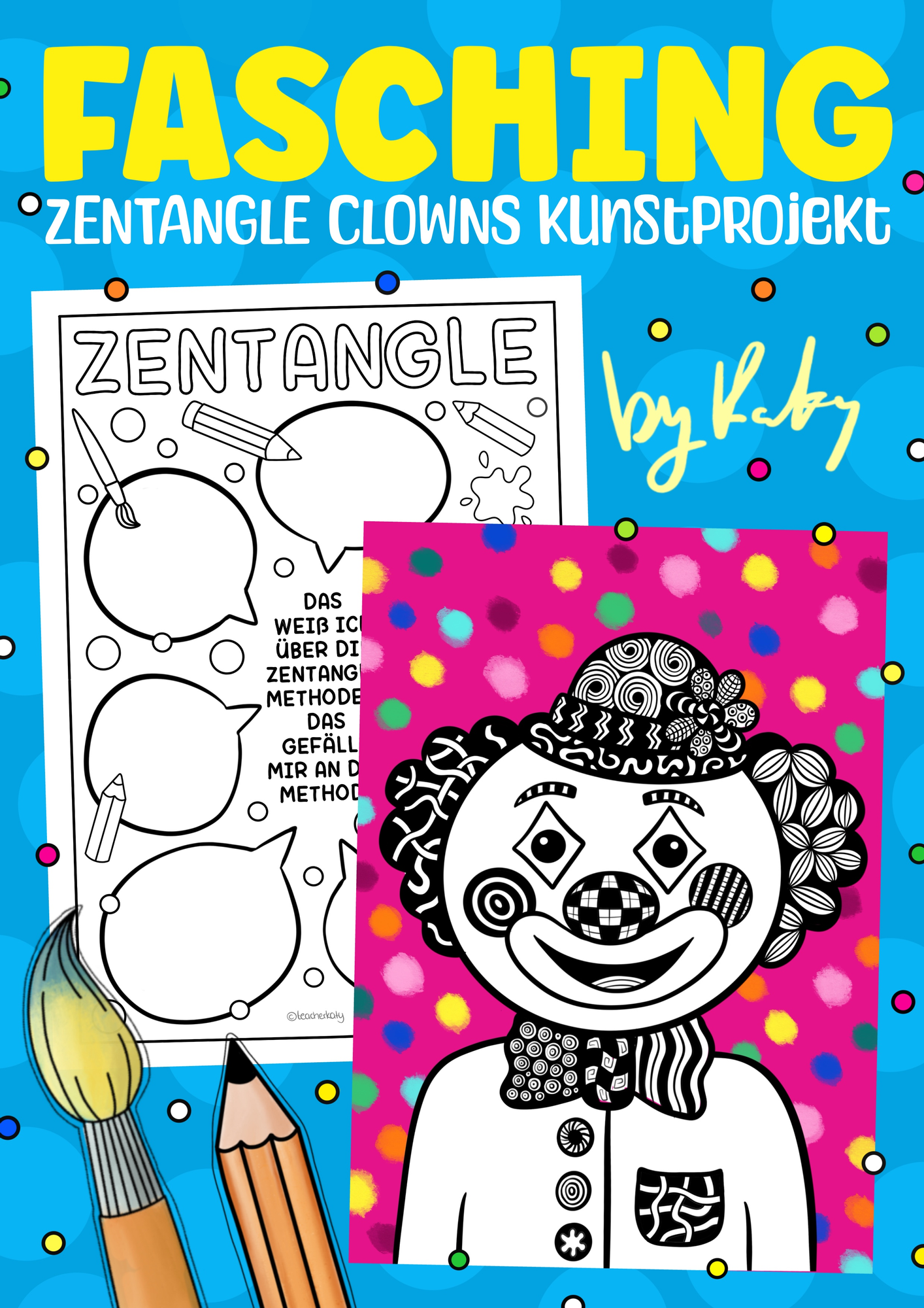 Zentangle Clowns - Kunstprojekt für Fasching & Karneval ...