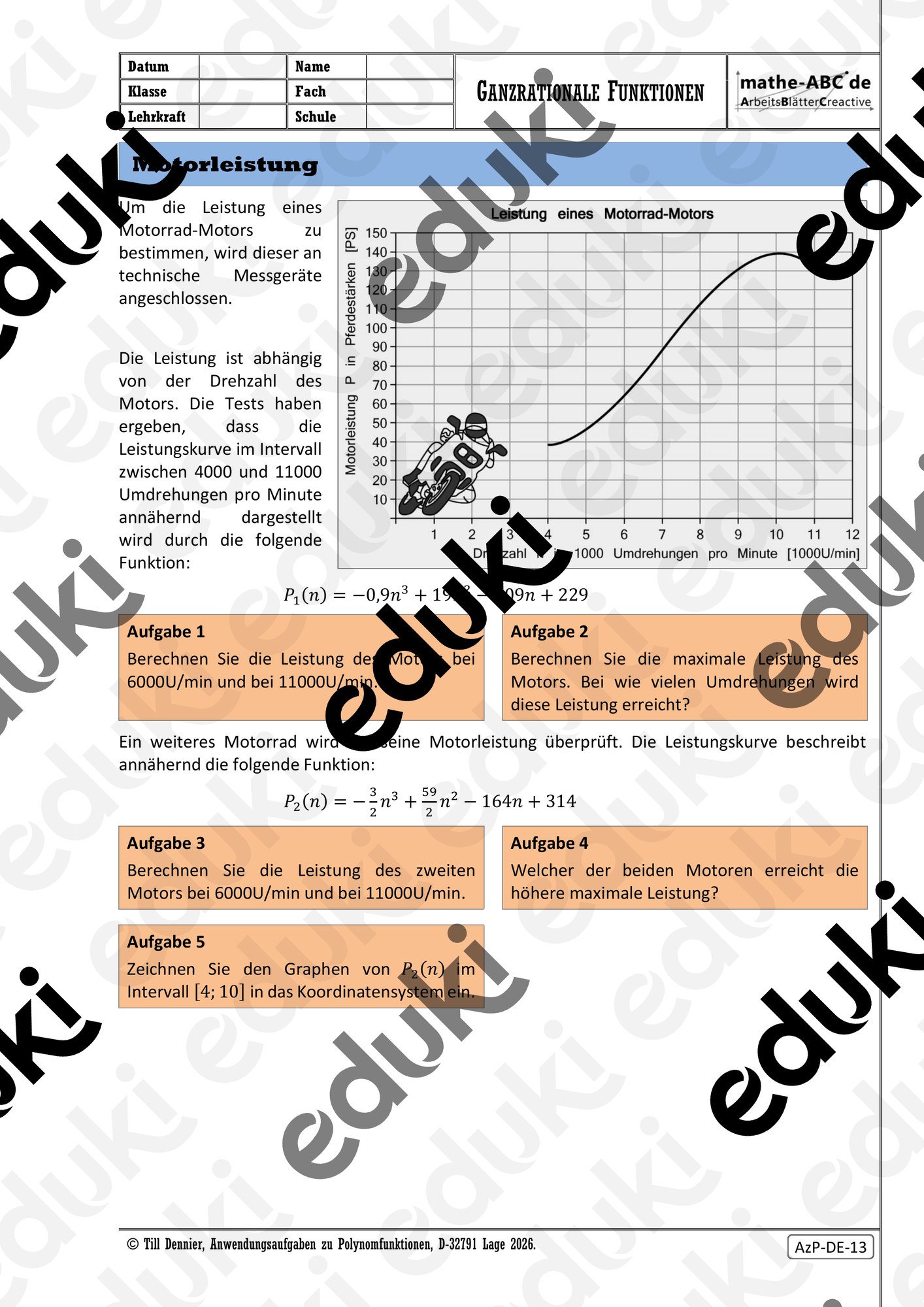 AzP-DE-13_Motorleistung – Unterrichtsmaterial im Fach Mathematik