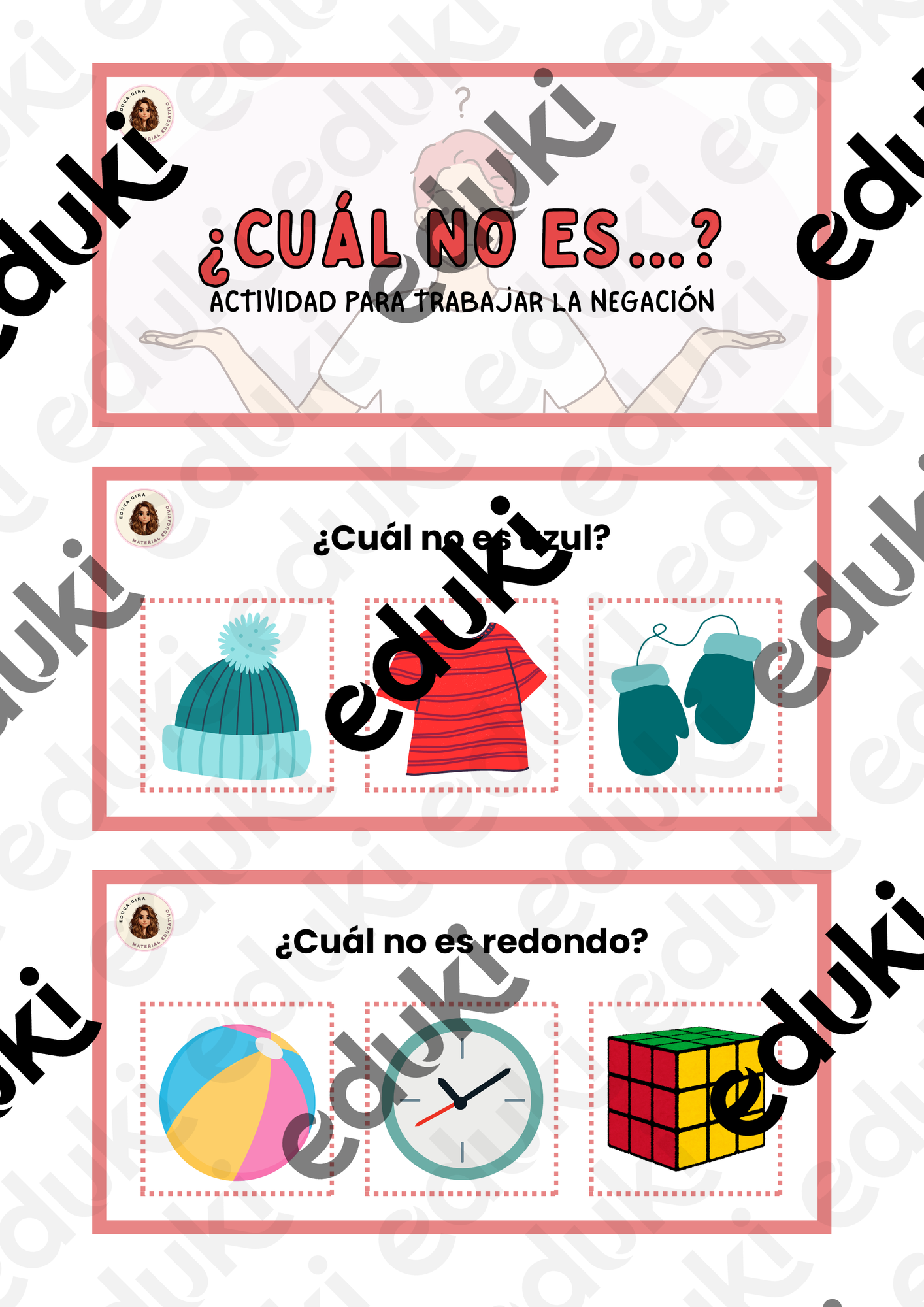 ¿Cuál no es? - Trabaja la negación - material de la siguiente ...