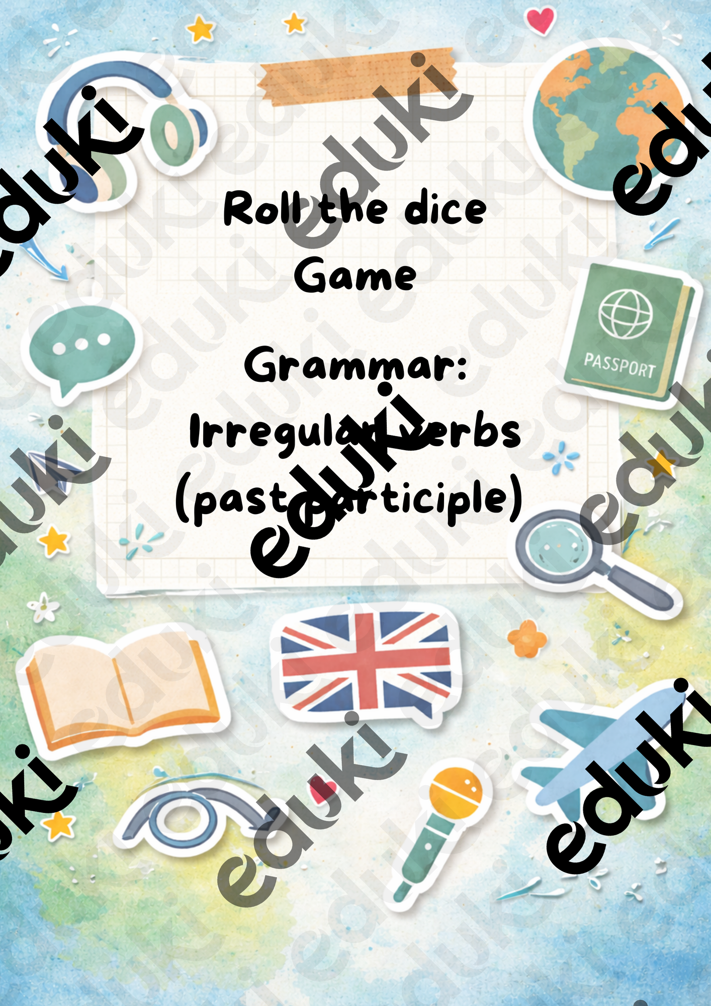 Roll the dice (irregular verbs past participle) game ...