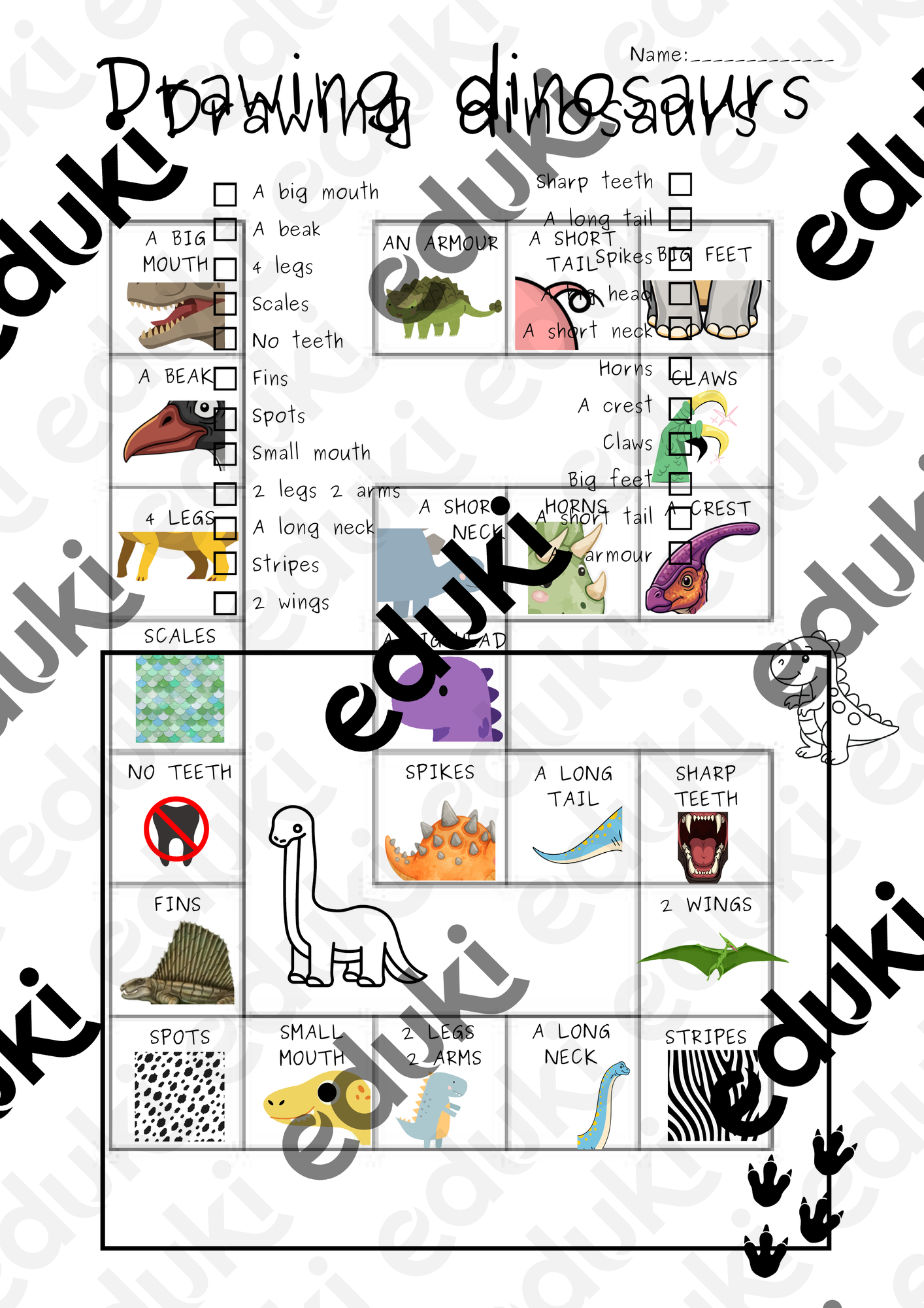 Drawing dinosaurs Board game - material de la siguiente asignatura ...