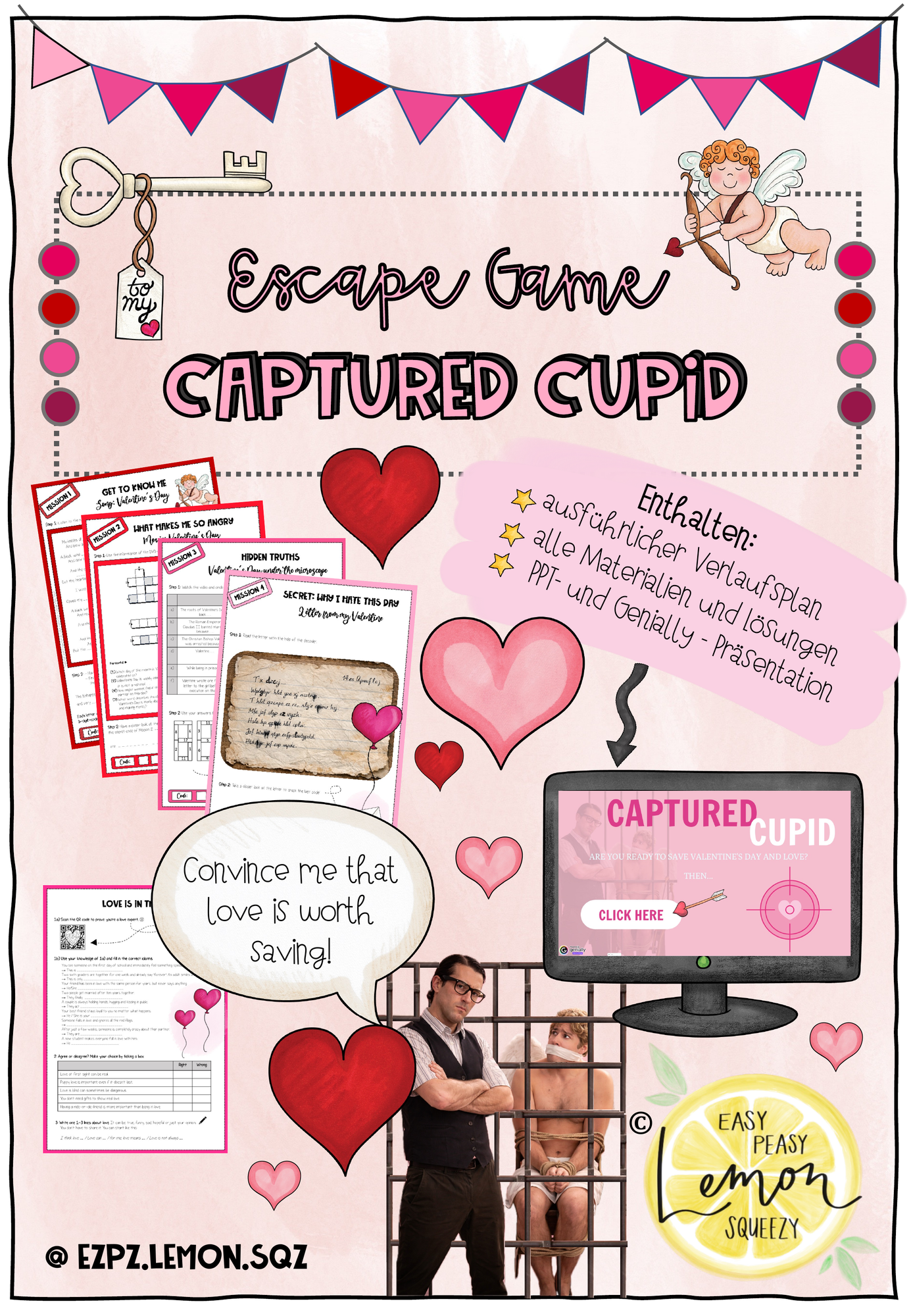 Valentine's Day Escape Game - Captured Cupid – Unterrichtsmaterial im ...