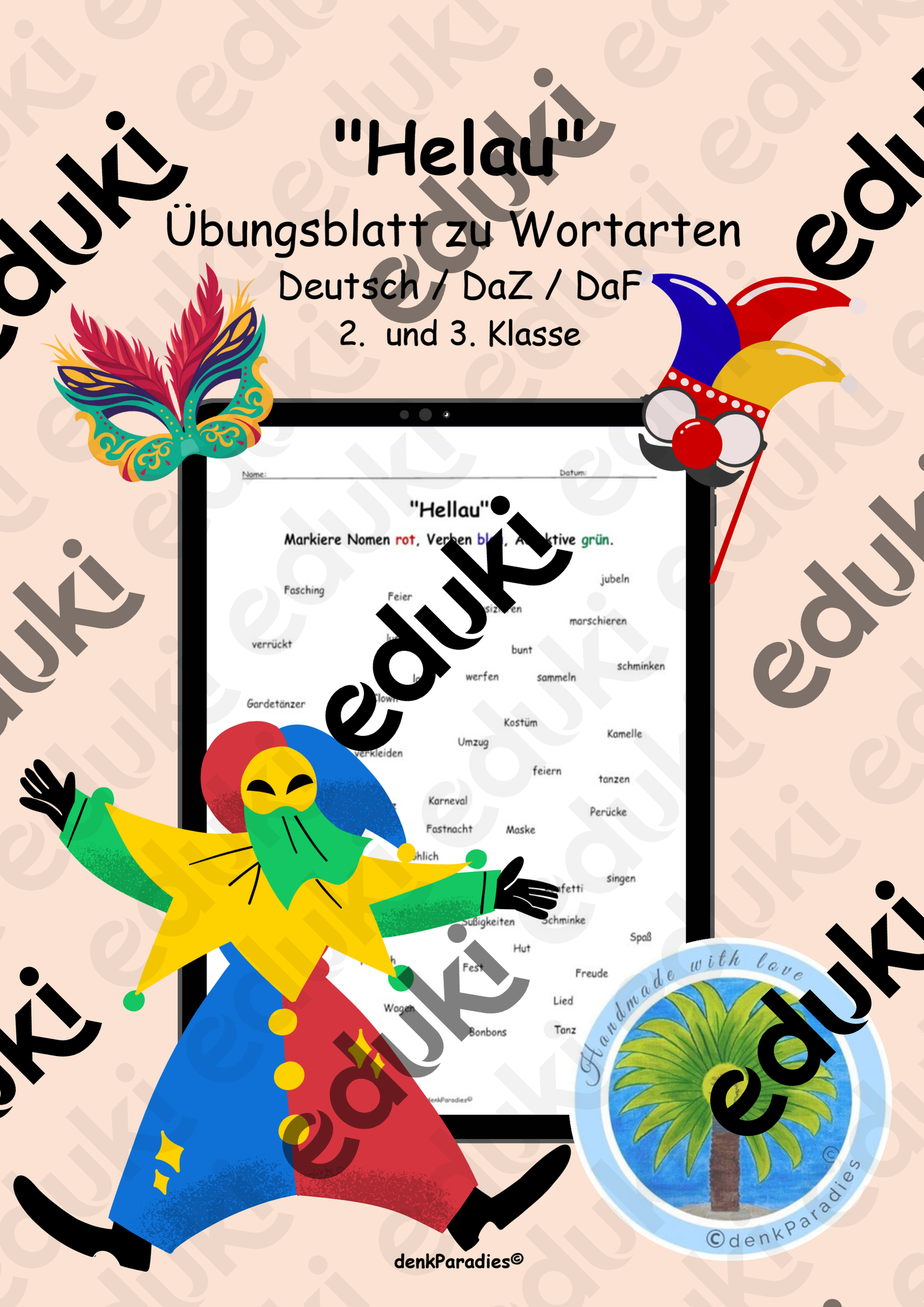 🎭Übungsblatt zu Wortarten Karneval | Deutsch | DaZ | DaF | 2. und 3 ...