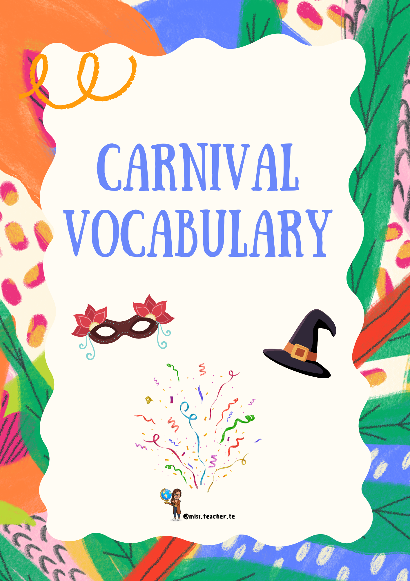 CARNIVAL VOCABULARY POSTER DISPLAY - material de la siguiente ...