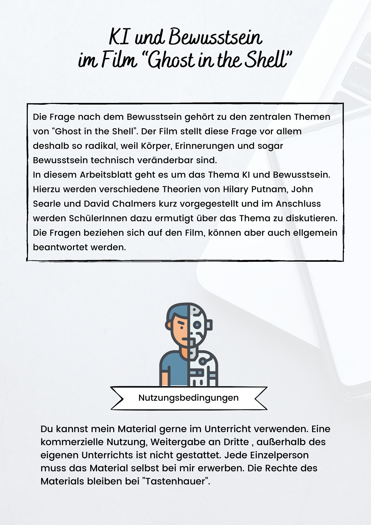 KI und Bewusstsein im Film "Ghost in the Shell" – Unterrichtsmaterial ...