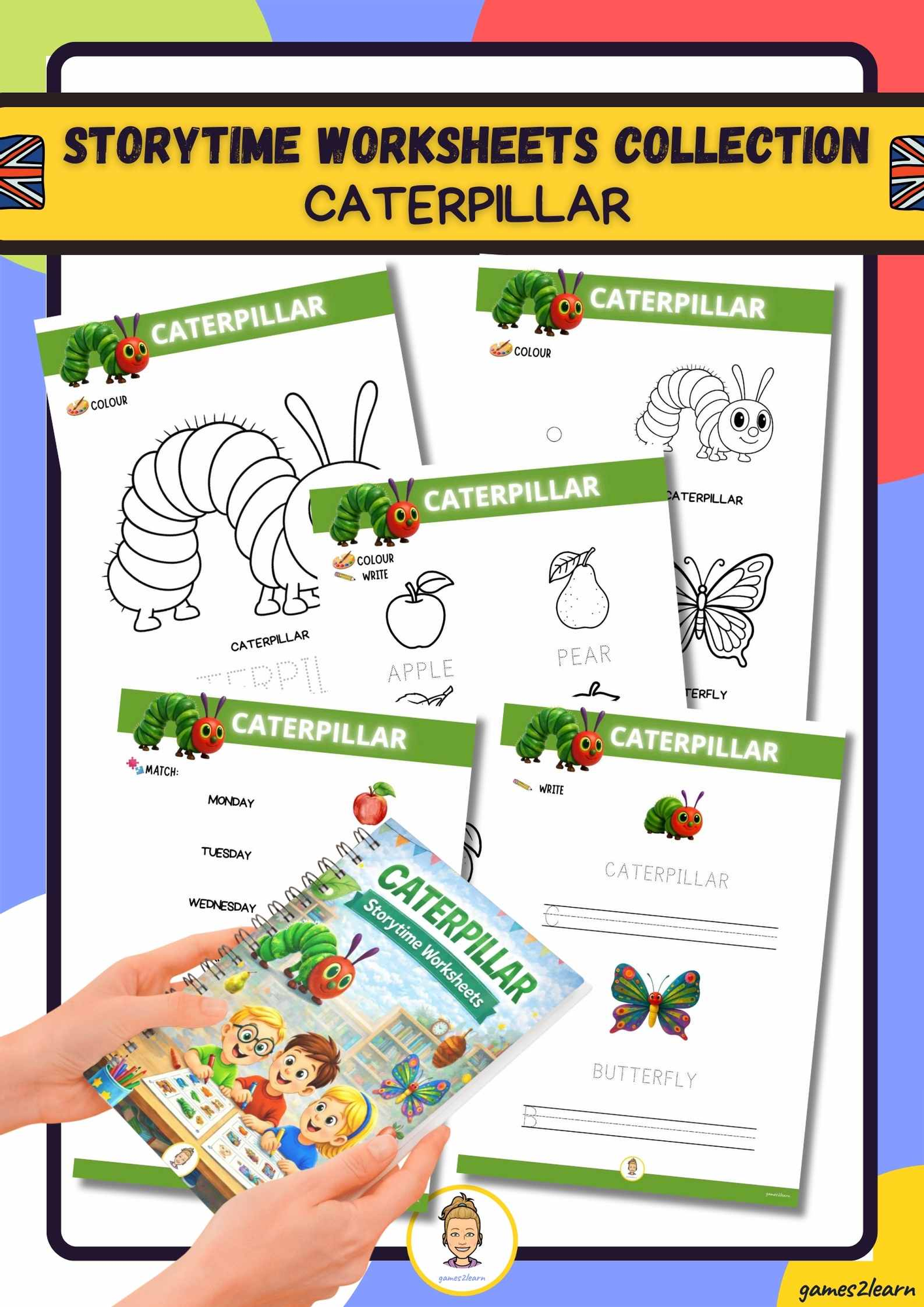 CATERPILLAR STORYTIME WHORKSHEETS COLLECTION - material de la siguiente ...