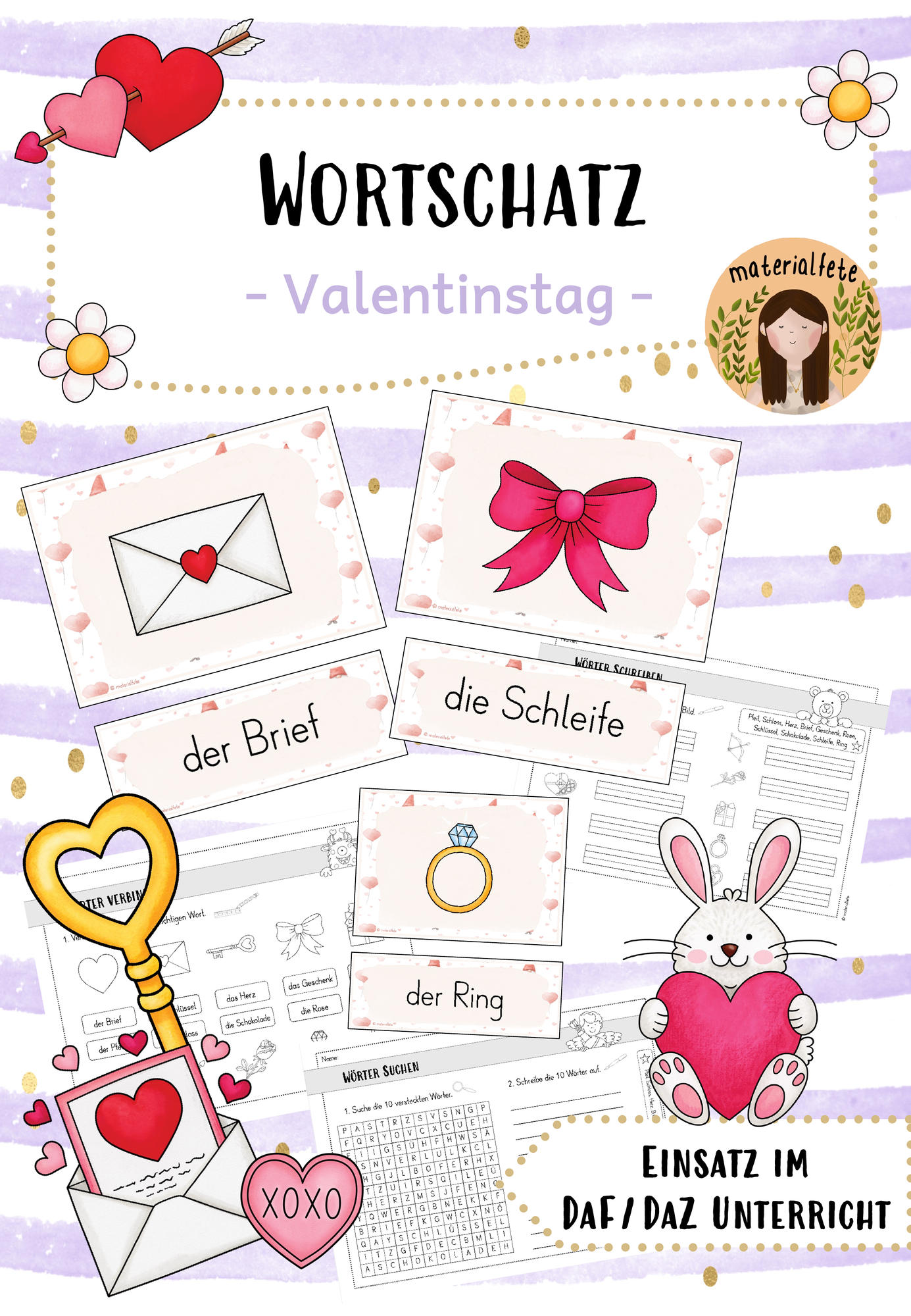 Wortschatz Valentinstag: Tafelmaterial & Arbeitsblätter (DaF/DaZ ...
