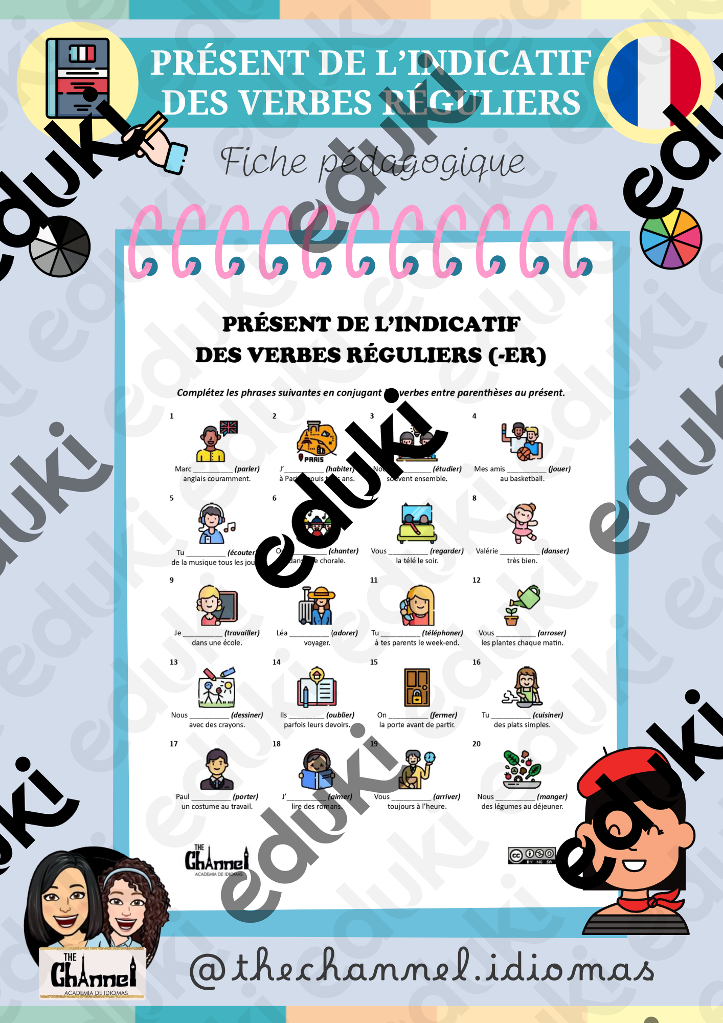 PRÉSENT DE L’INDICATIF DES VERBES RÉGULIERS – Fiche - material de la ...