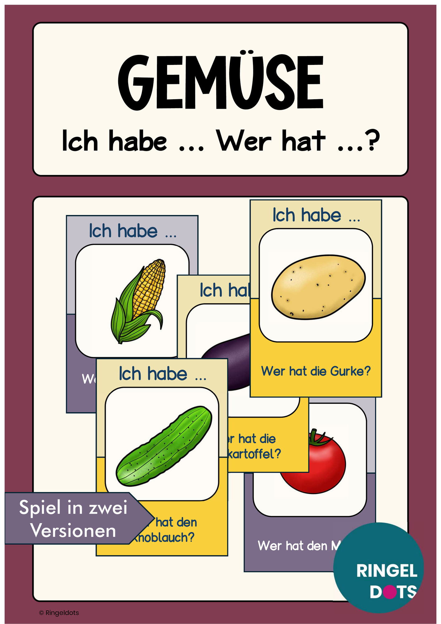 Ich habe ... Wer hat ...? Gemüse (DaZ/DaF) Spiel – Unterrichtsmaterial ...
