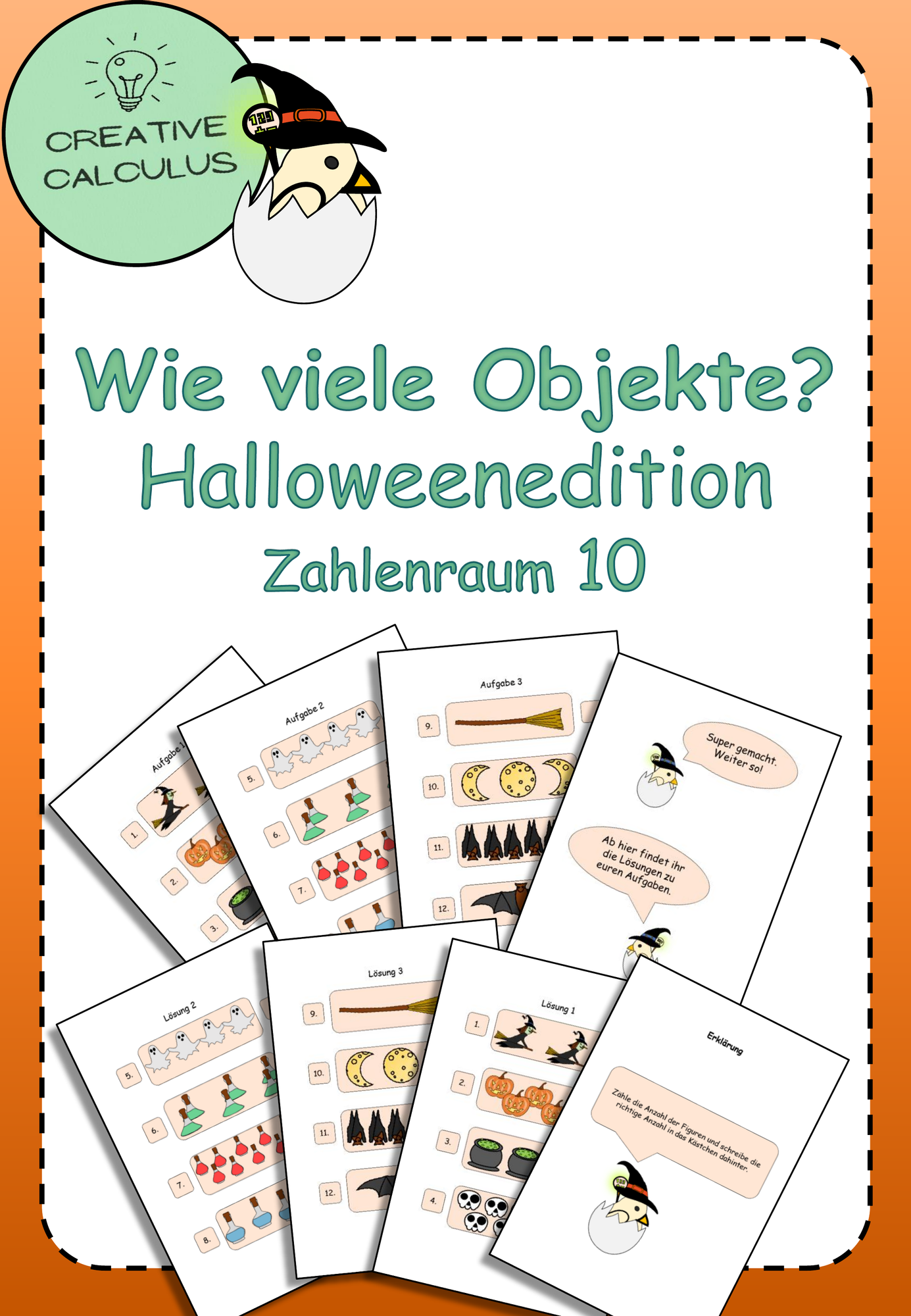 Zählen Lernen Halloween ZR bis 10 – Unterrichtsmaterial in den Fächern ...