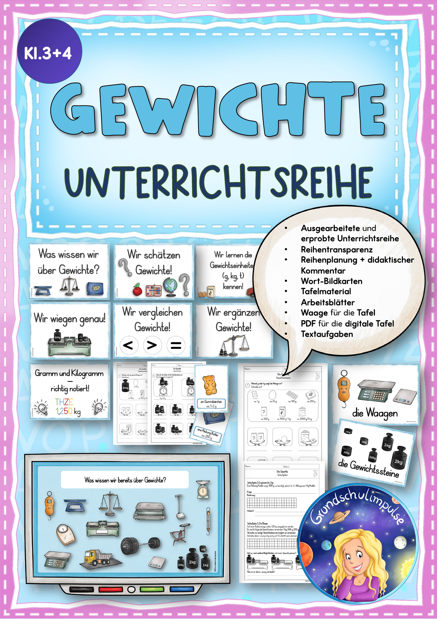Gewichte - Unterrichtsreihe (Klasse 3+4) – Unterrichtsmaterial im Fach ...