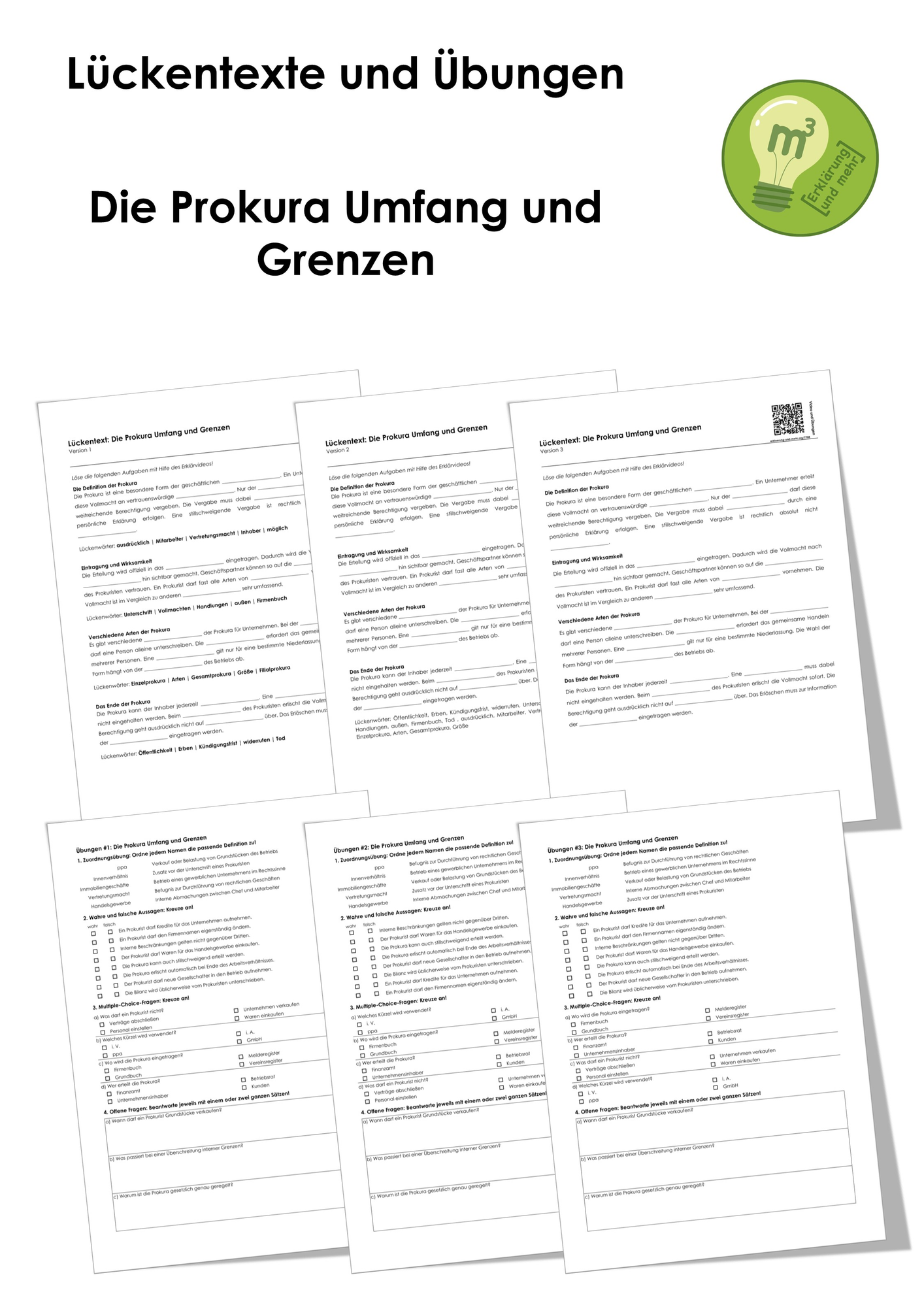 Die Prokura Umfang und Grenzen – Unterrichtsmaterial im Fach Wirtschaft