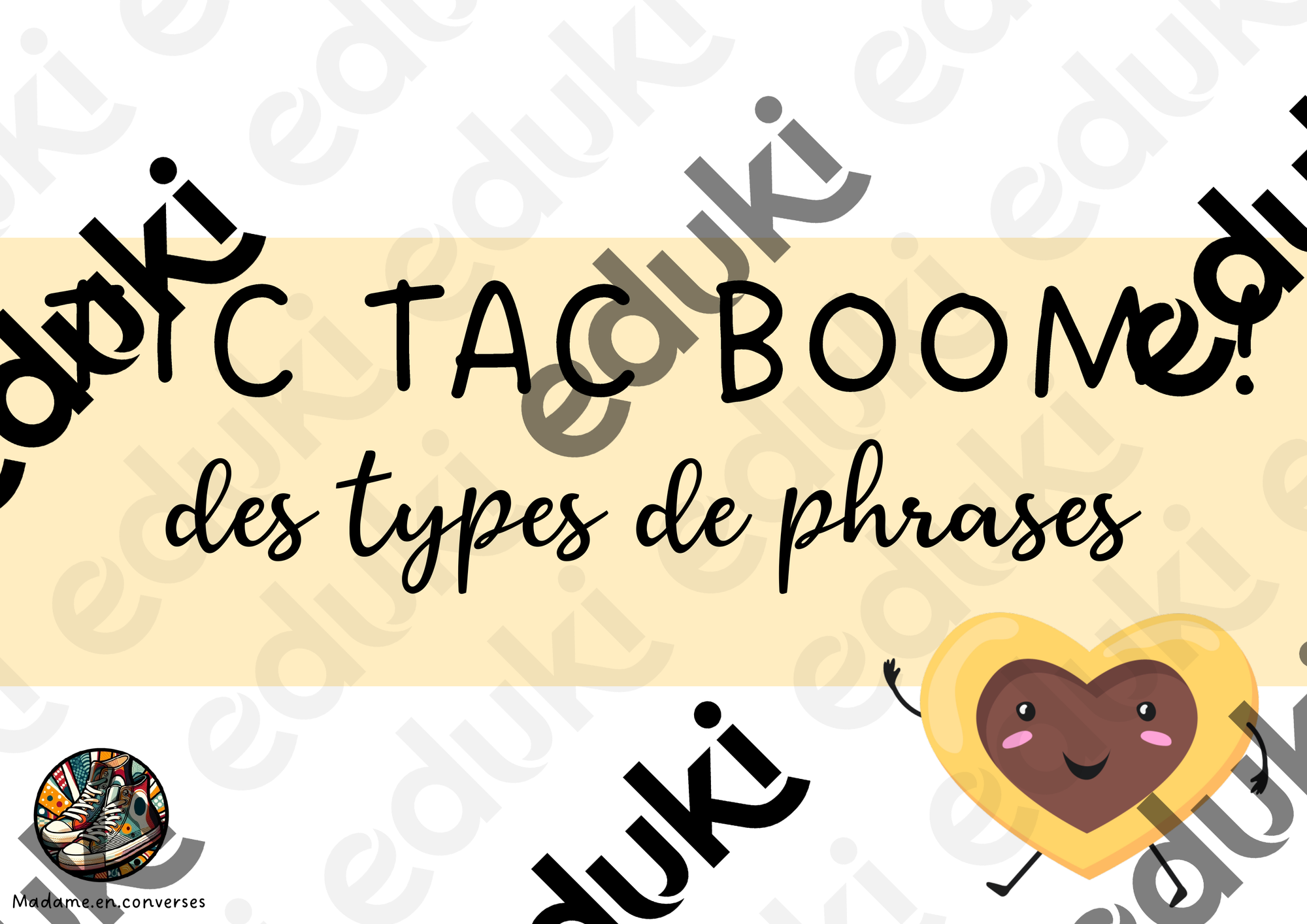 Jeu - Tic tac Boom des types de phrases - Ressource pédagogique pour ...