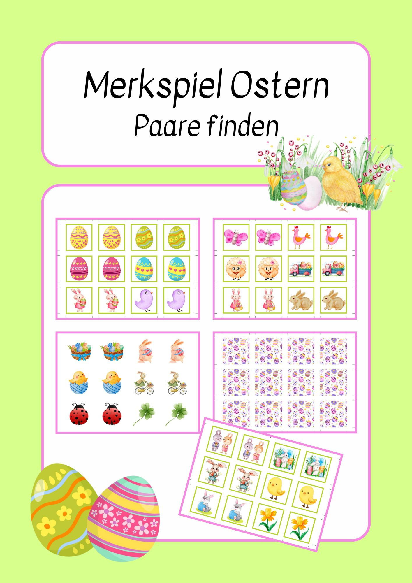Merkspiel / Legespiel / Paare finden Ostern – Unterrichtsmaterial im ...