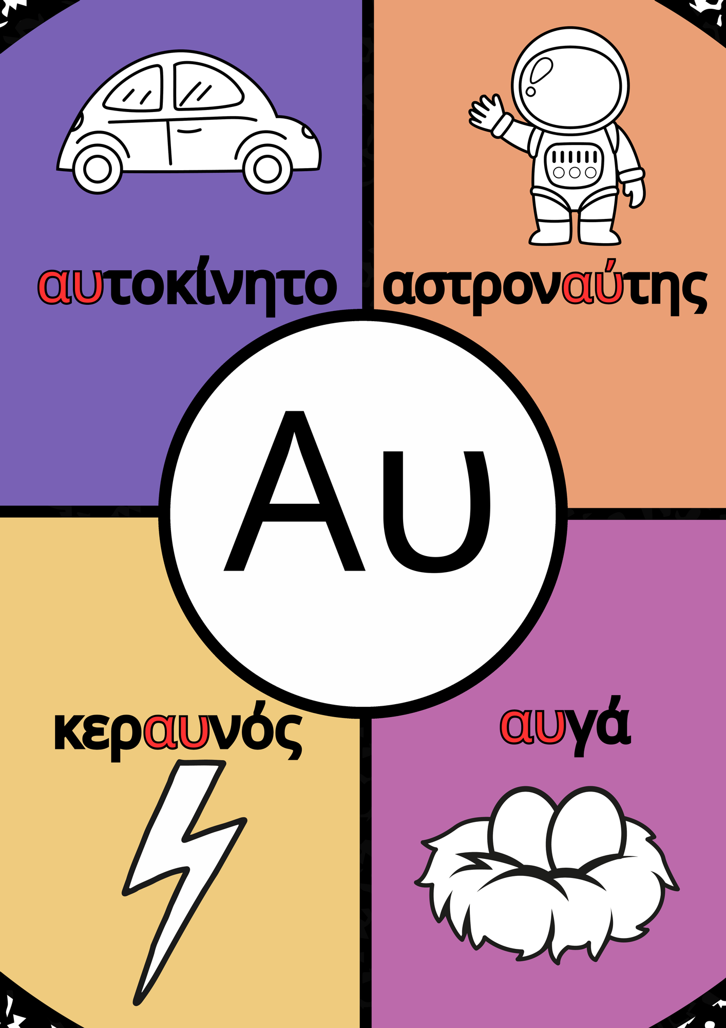 Δίψηφα σύμφωνα και φωνήεντα Αφίσες Διακόσμηση τάξης Α'-Β ...