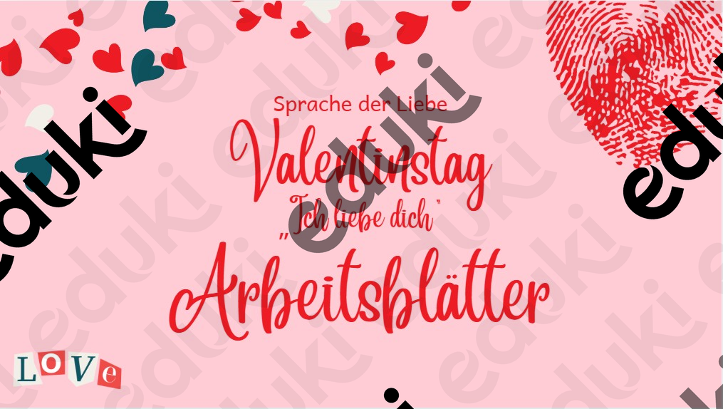 der Valentinstag Arbeitsblätter mit Lösungsschlüssel A2-B1 ...