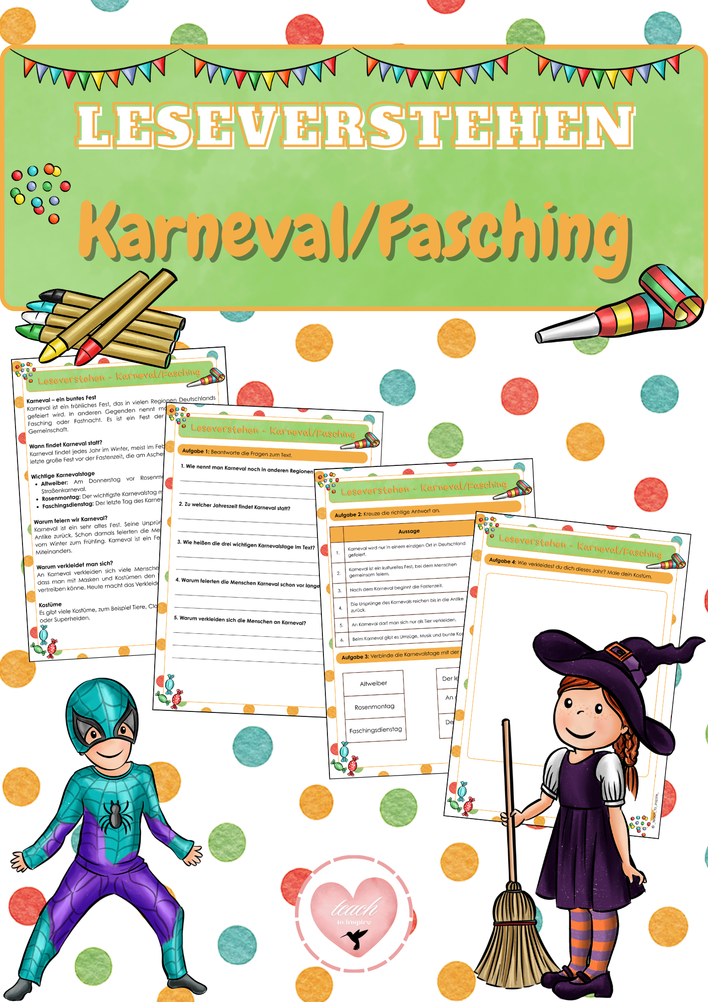 Leseverstehen - Karneval/Fasching – Unterrichtsmaterial in den Fächern ...