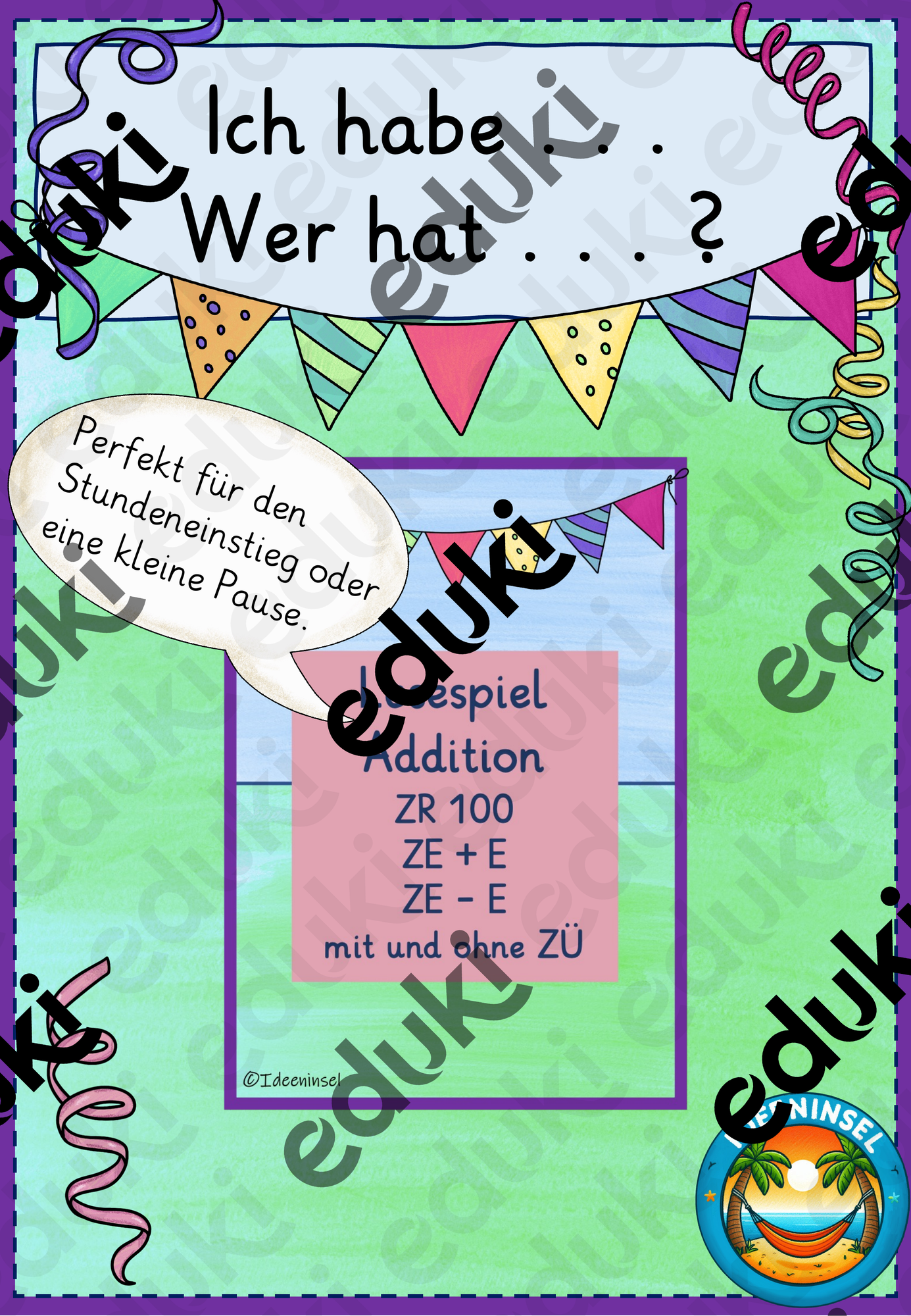 Ich habe wer hat_ZR100_gemischte Aufgaben – Unterrichtsmaterial im Fach ...
