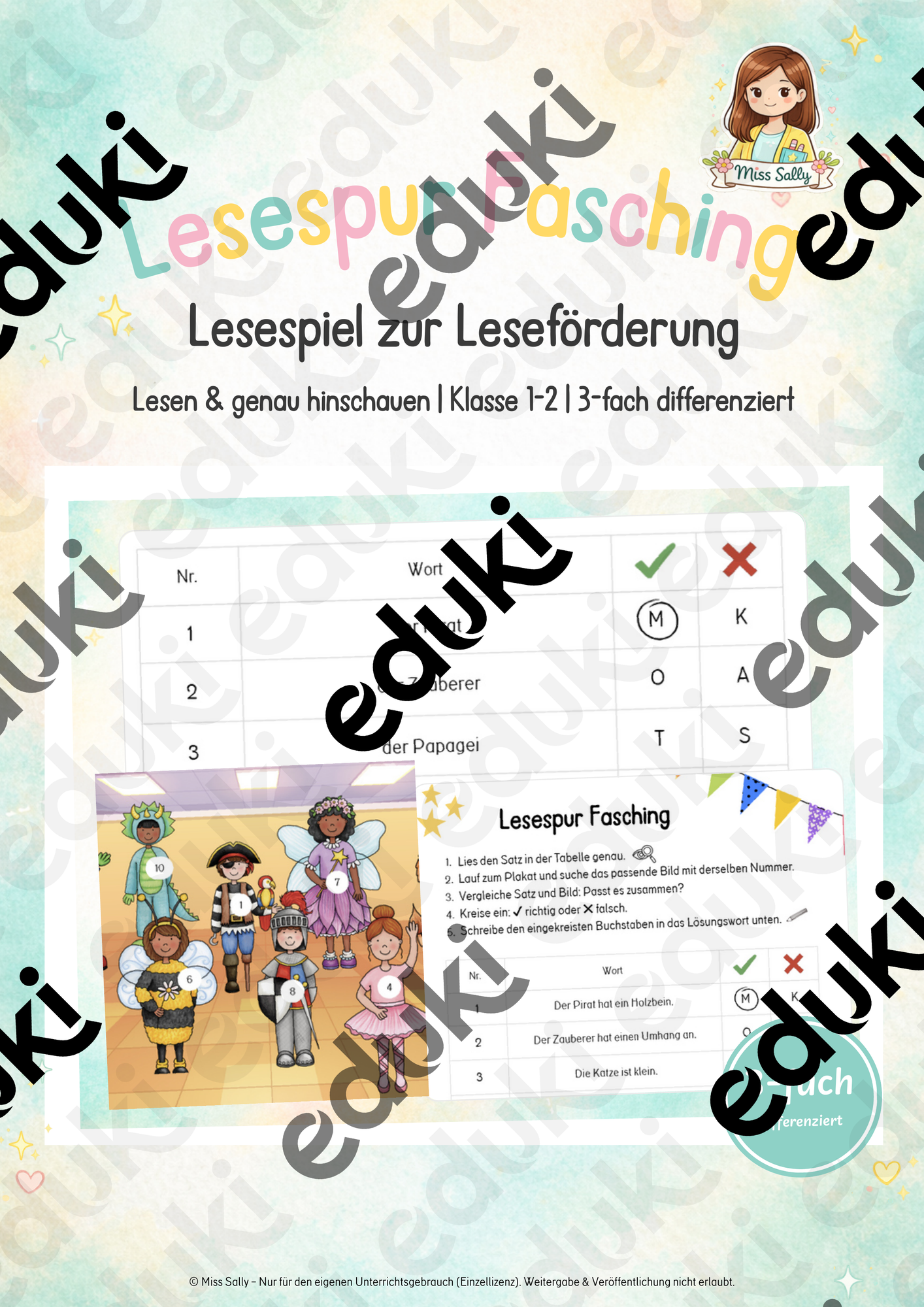 Lesespur Fasching - Lesespiel zur Leseförderung – Unterrichtsmaterial ...