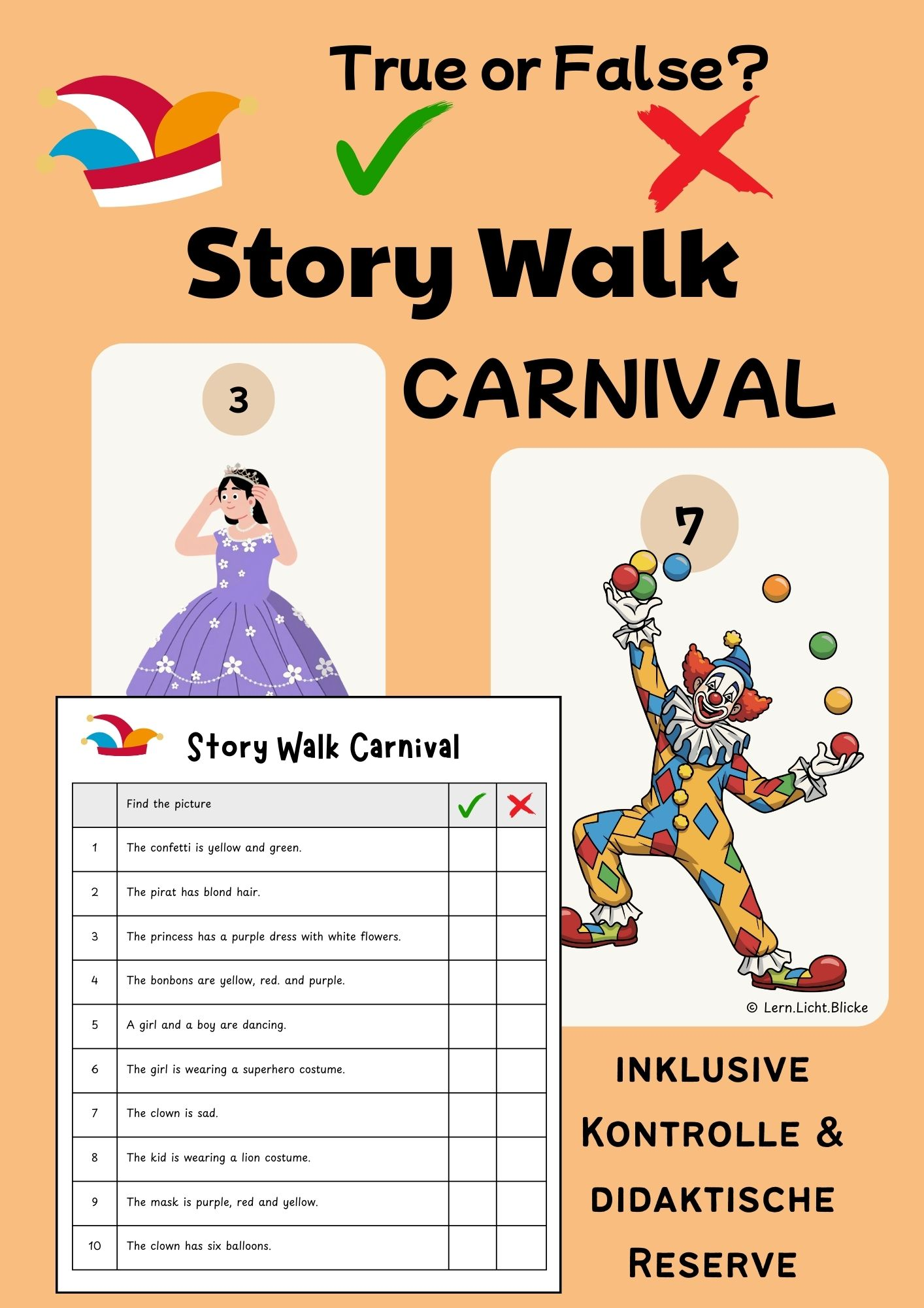 Story Walk Carnival Lesespaziergang Englisch Fasching ...