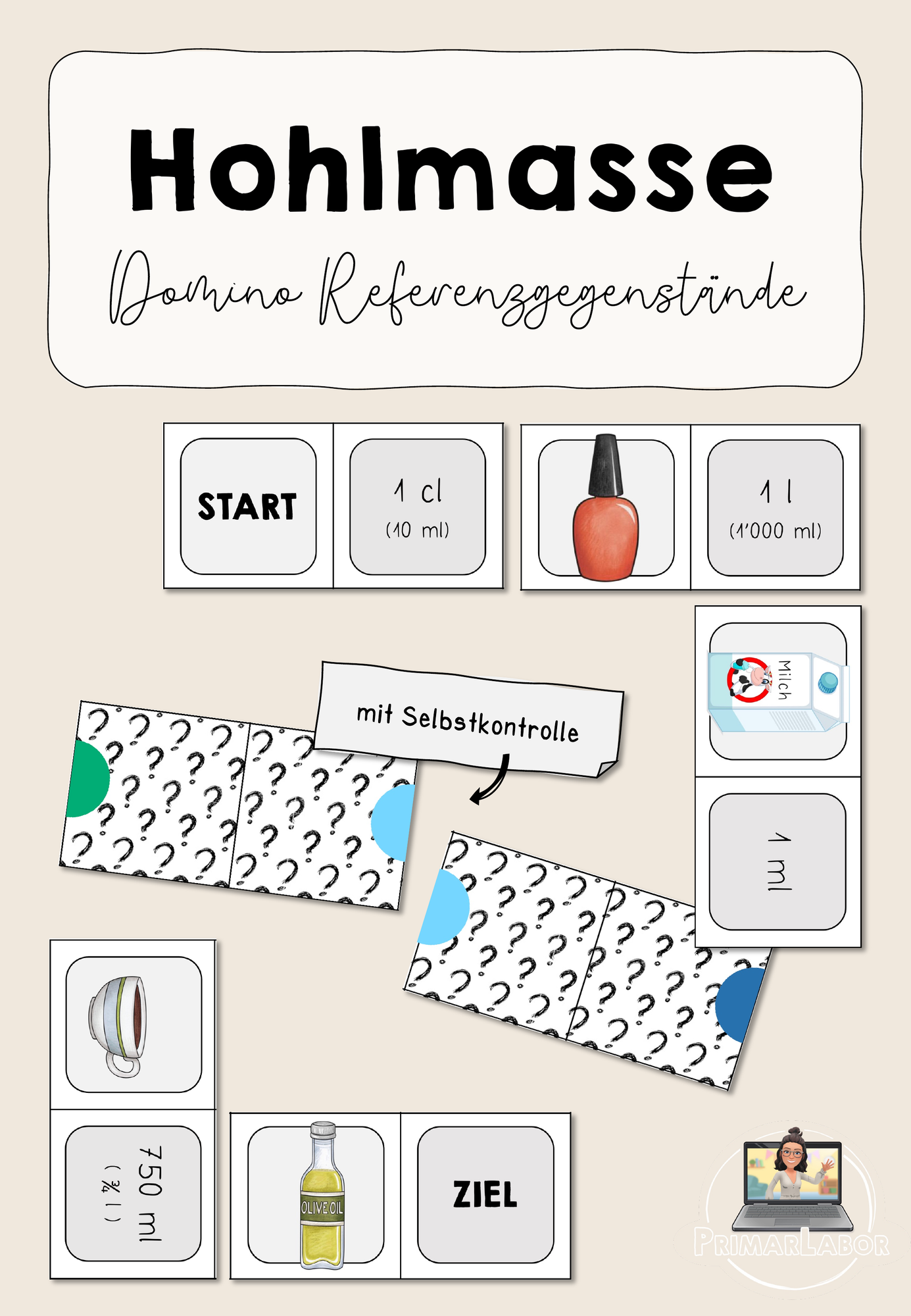 Hohlmasse | Domino Referenzgegenstände – Unterrichtsmaterial im Fach ...