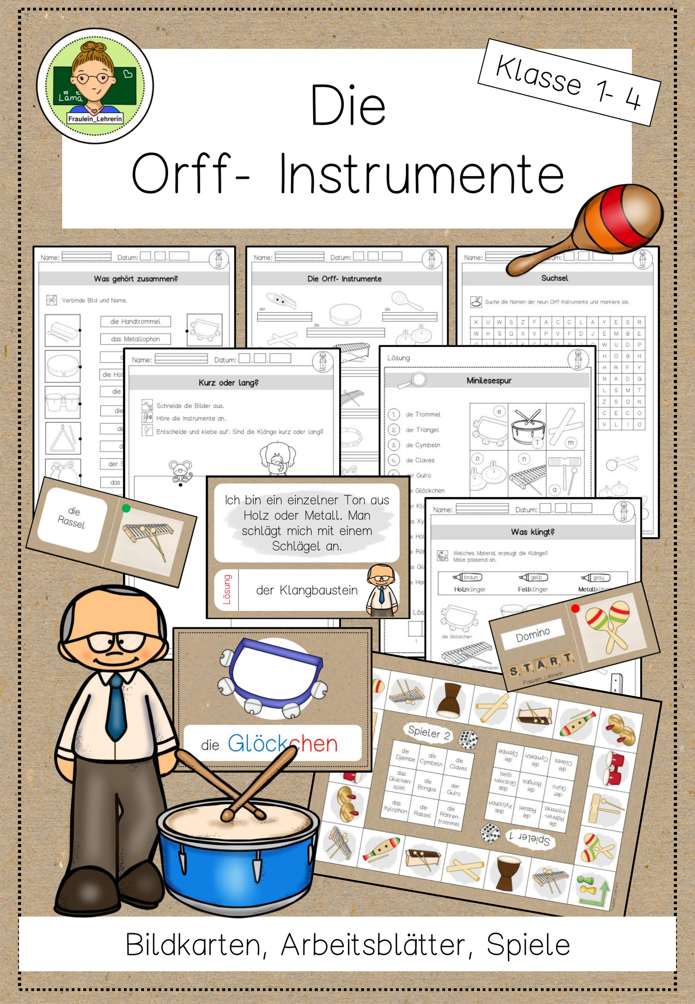 Die Orff- Instrumenten- Übungen für Klasse 1-4 – Unterrichtsmaterial im ...