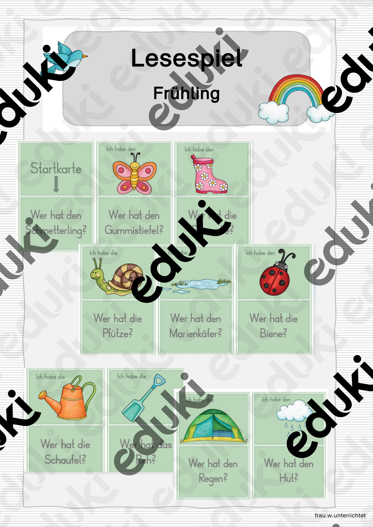 Lesespiel Frühling - "Ich habe... wer hat...?" – Unterrichtsmaterial im ...