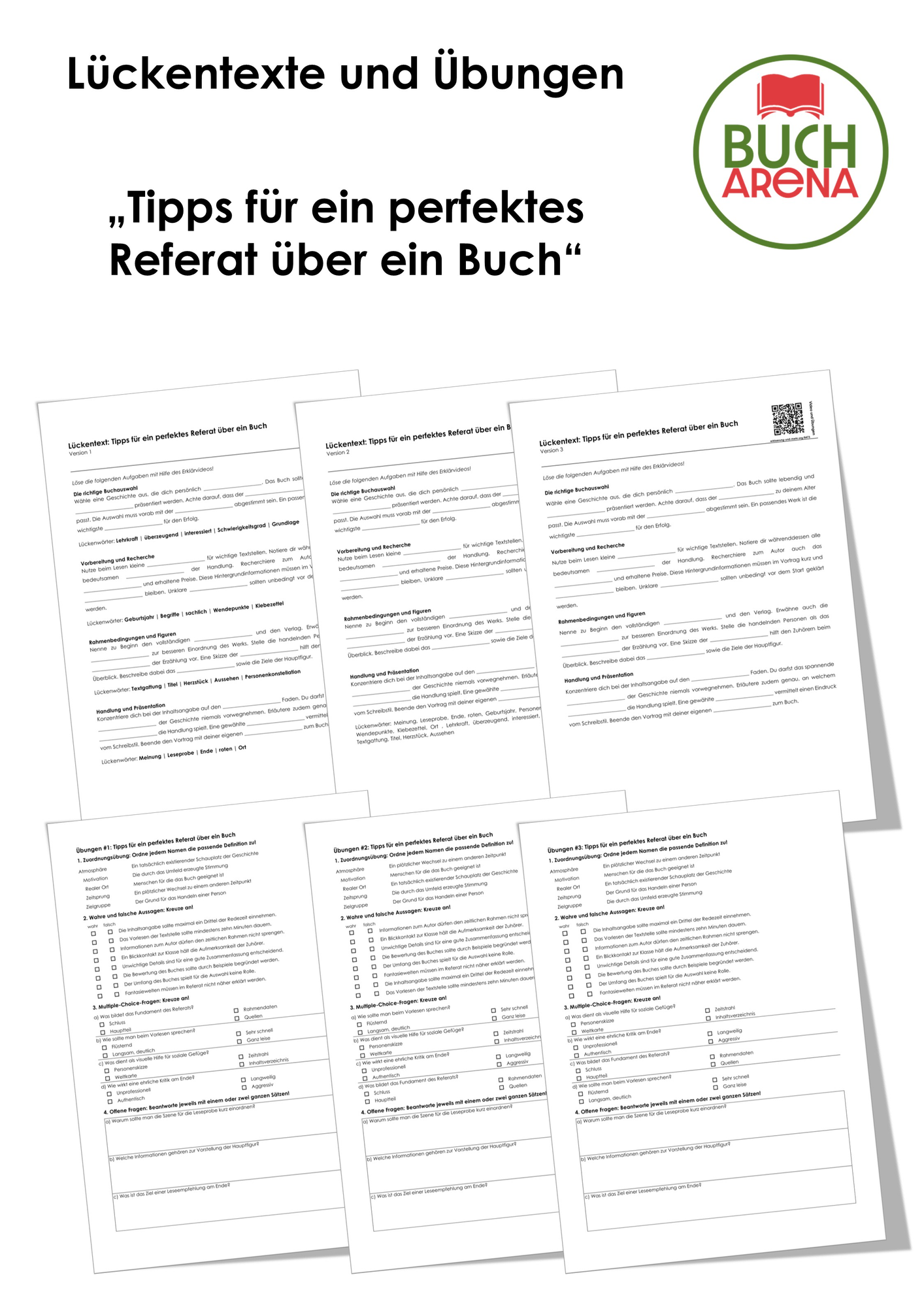Tipps für ein perfektes Referat über ein Buch (Lückentexte, Übungen ...