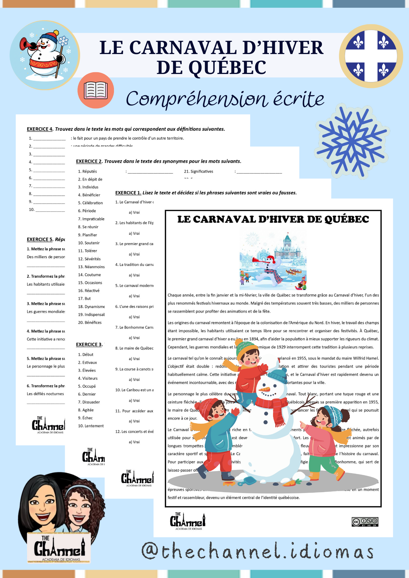 LE CARNAVAL D’HIVER DE QUÉBEC – Compréhension écrite ...
