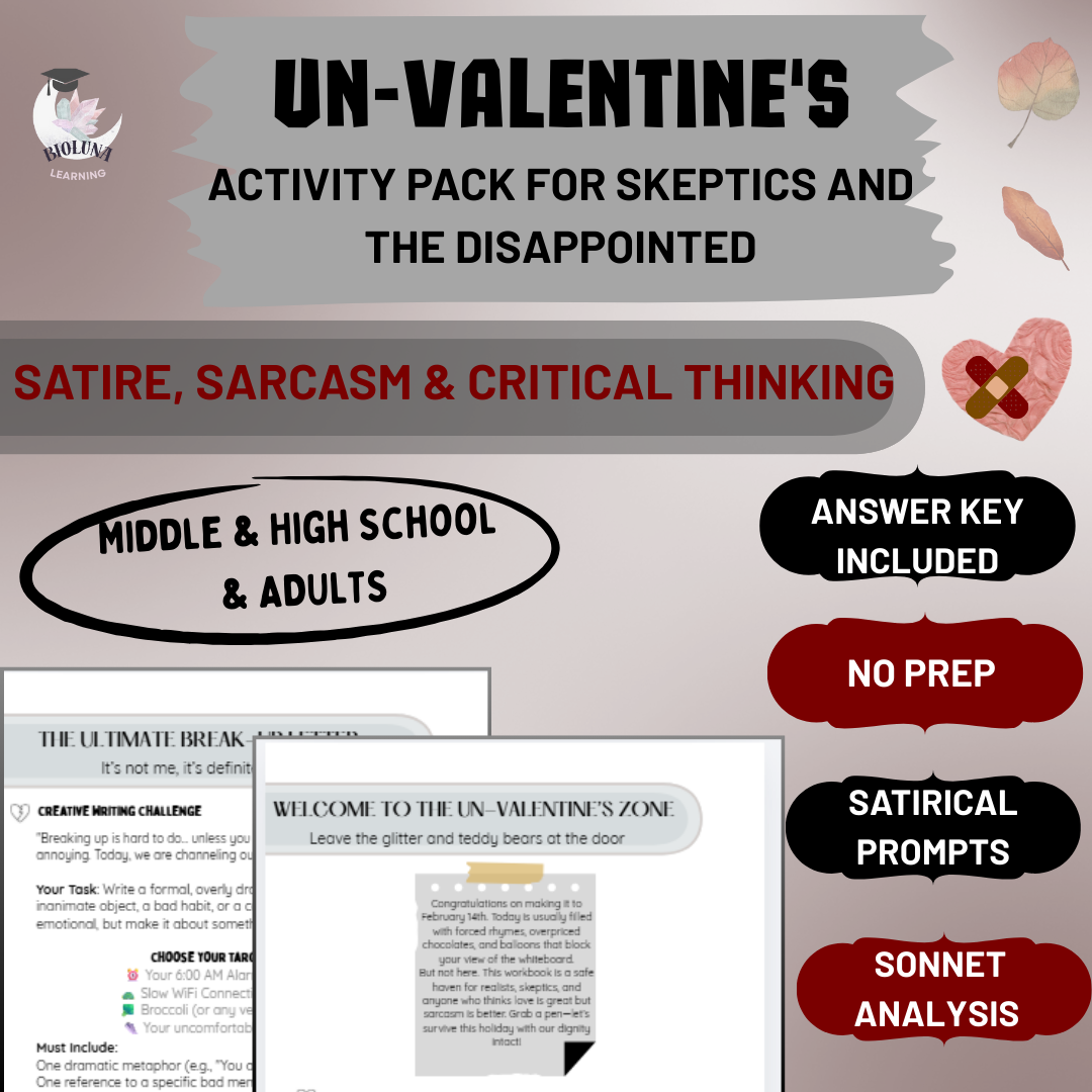 Anti-Valentine's Day Activities: Satire & Logic - material de la ...