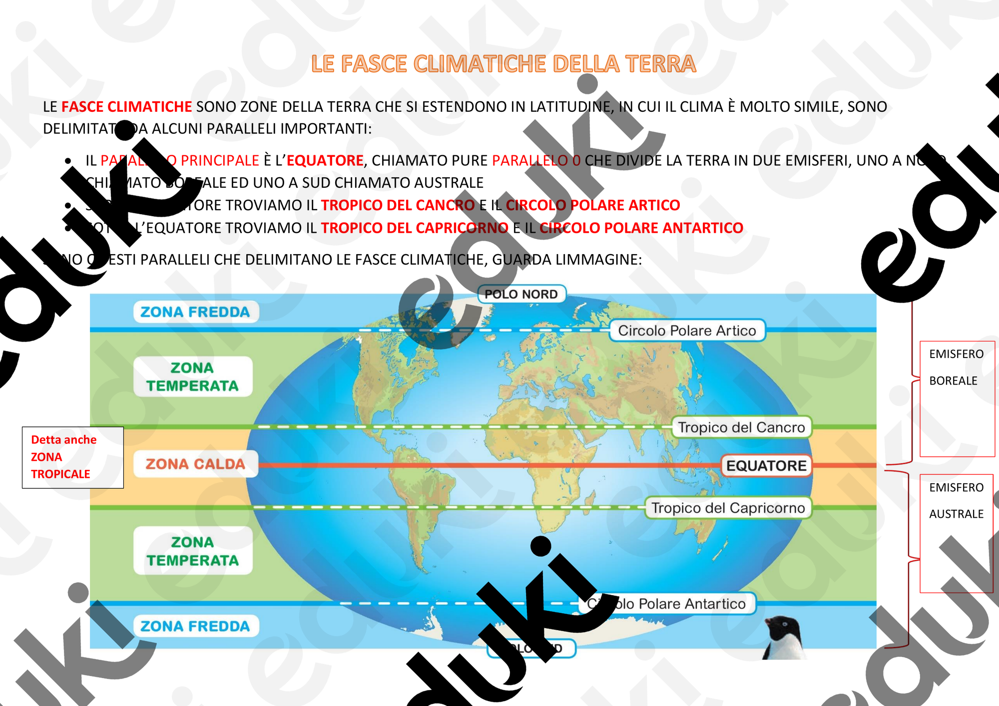LE FASCE CLIMATICHE - Materiale didattico per la materia Geografia