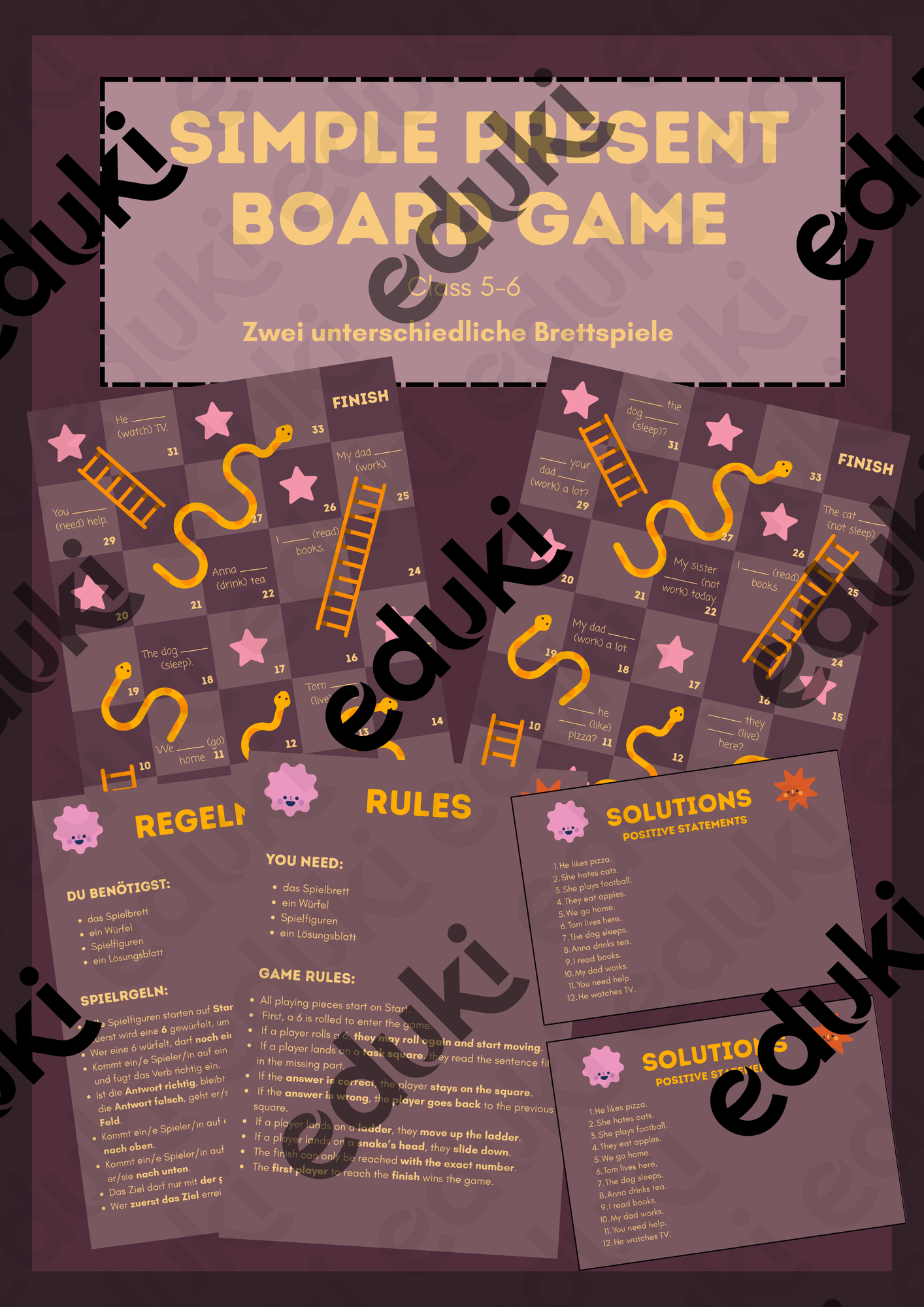 Simple Present Board Games: Statements,Negatives &Questions ...