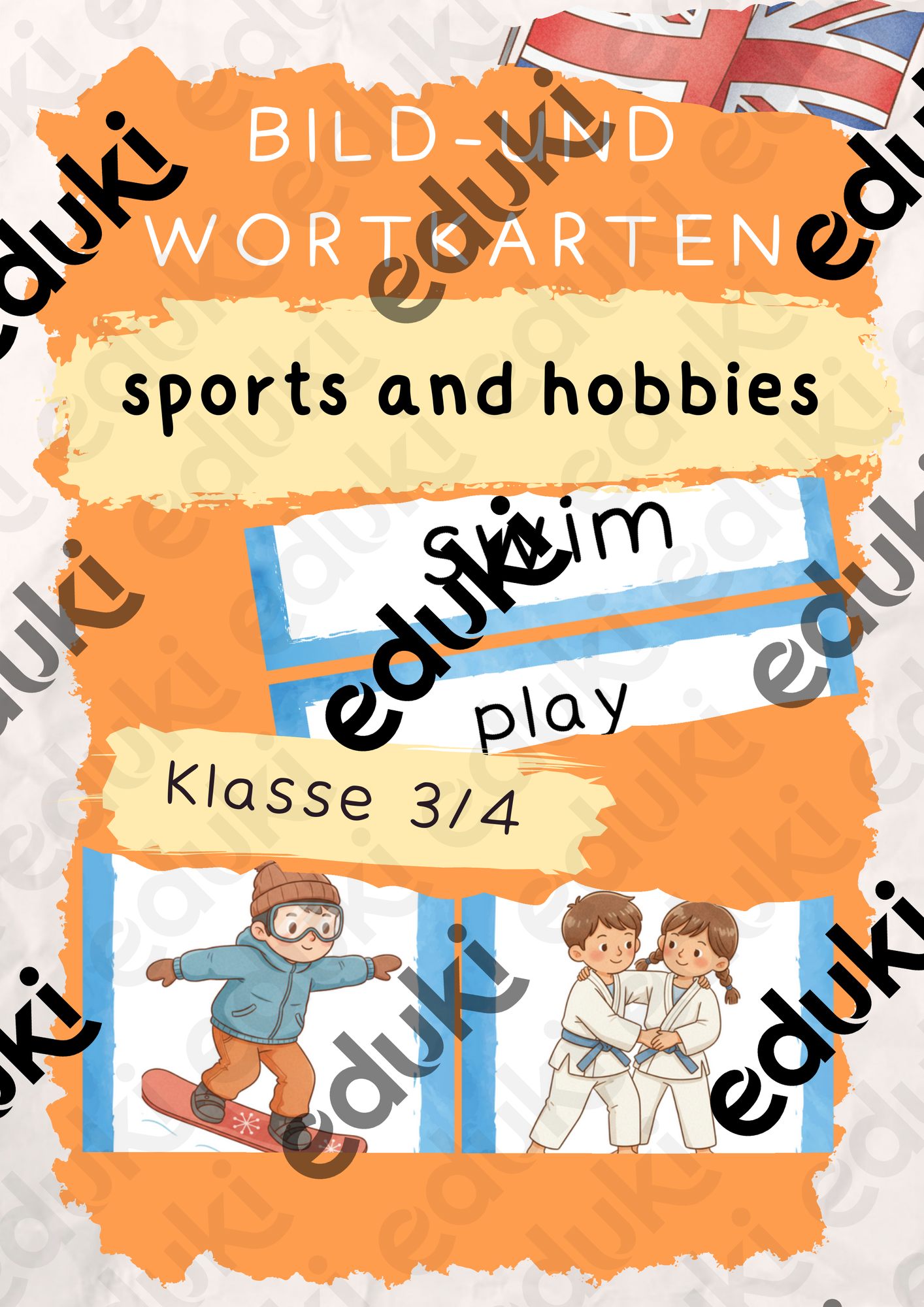 Flashcards 'sports and hobbies' (Bild- und Wortkarten ...