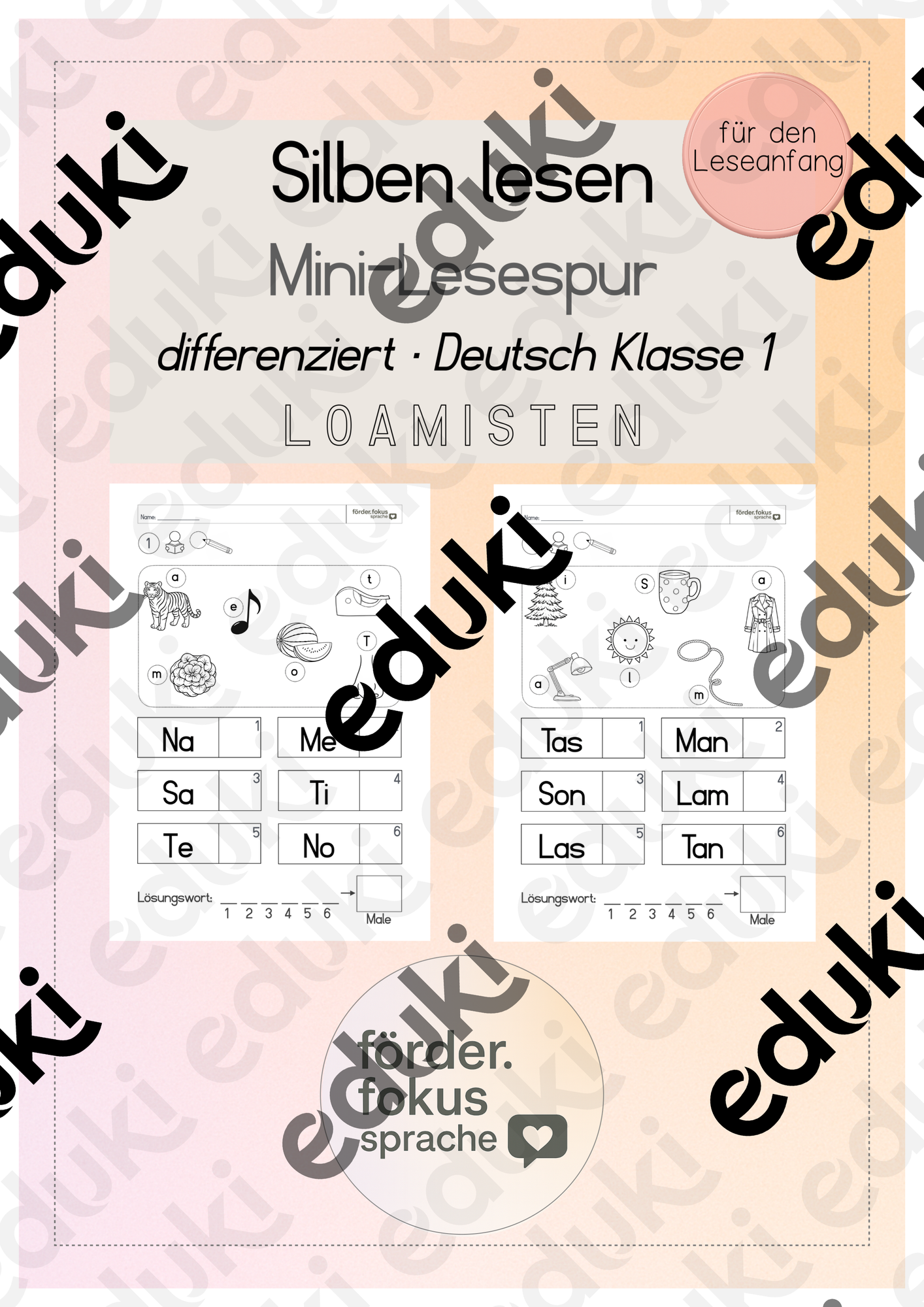 Silben lesen: Mini-Lesespur - LOAMISTEN – Unterrichtsmaterial im Fach ...