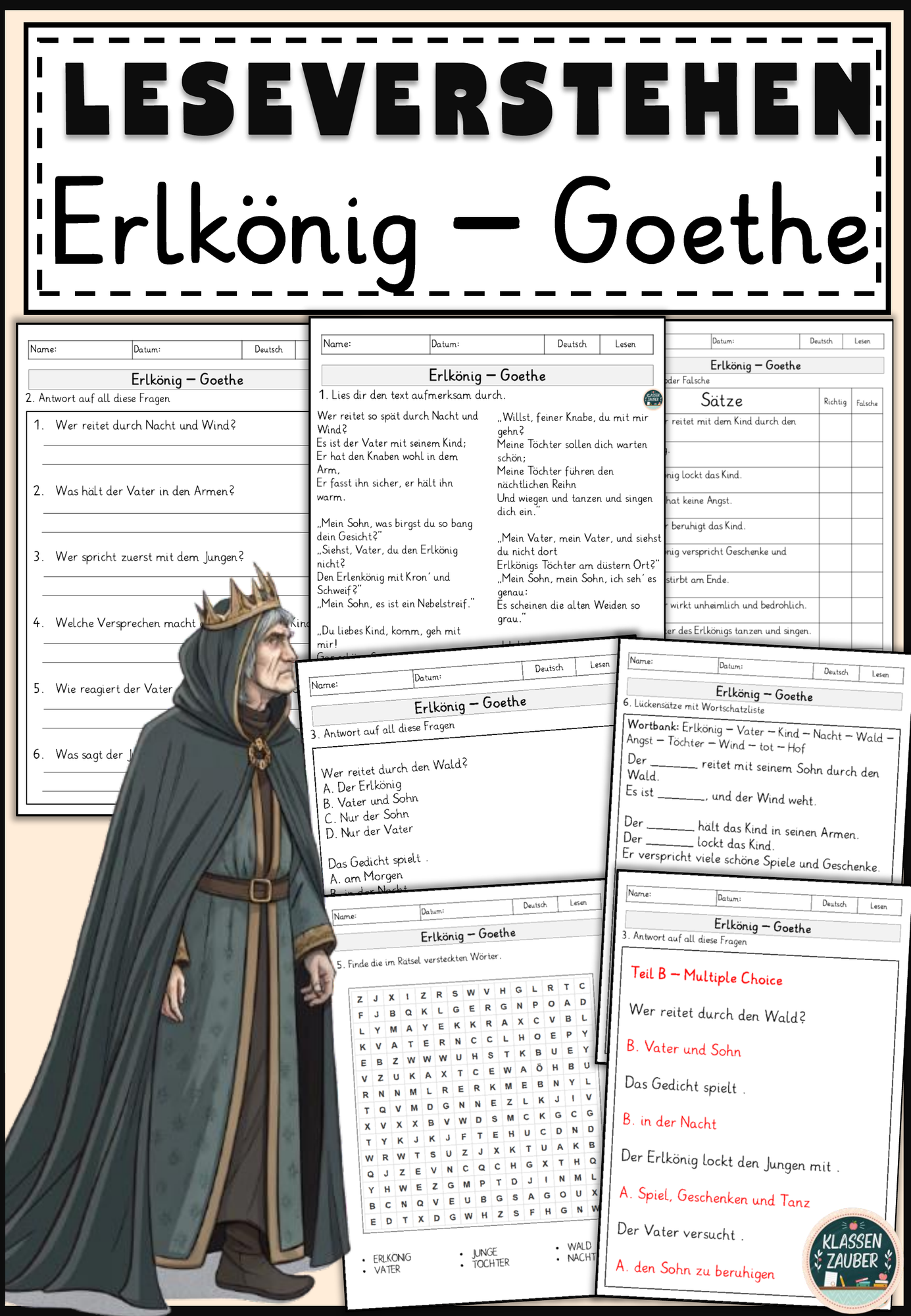 Erlkönig – Goethe | Ballade & Leseverstehen – Unterrichtsmaterial im ...