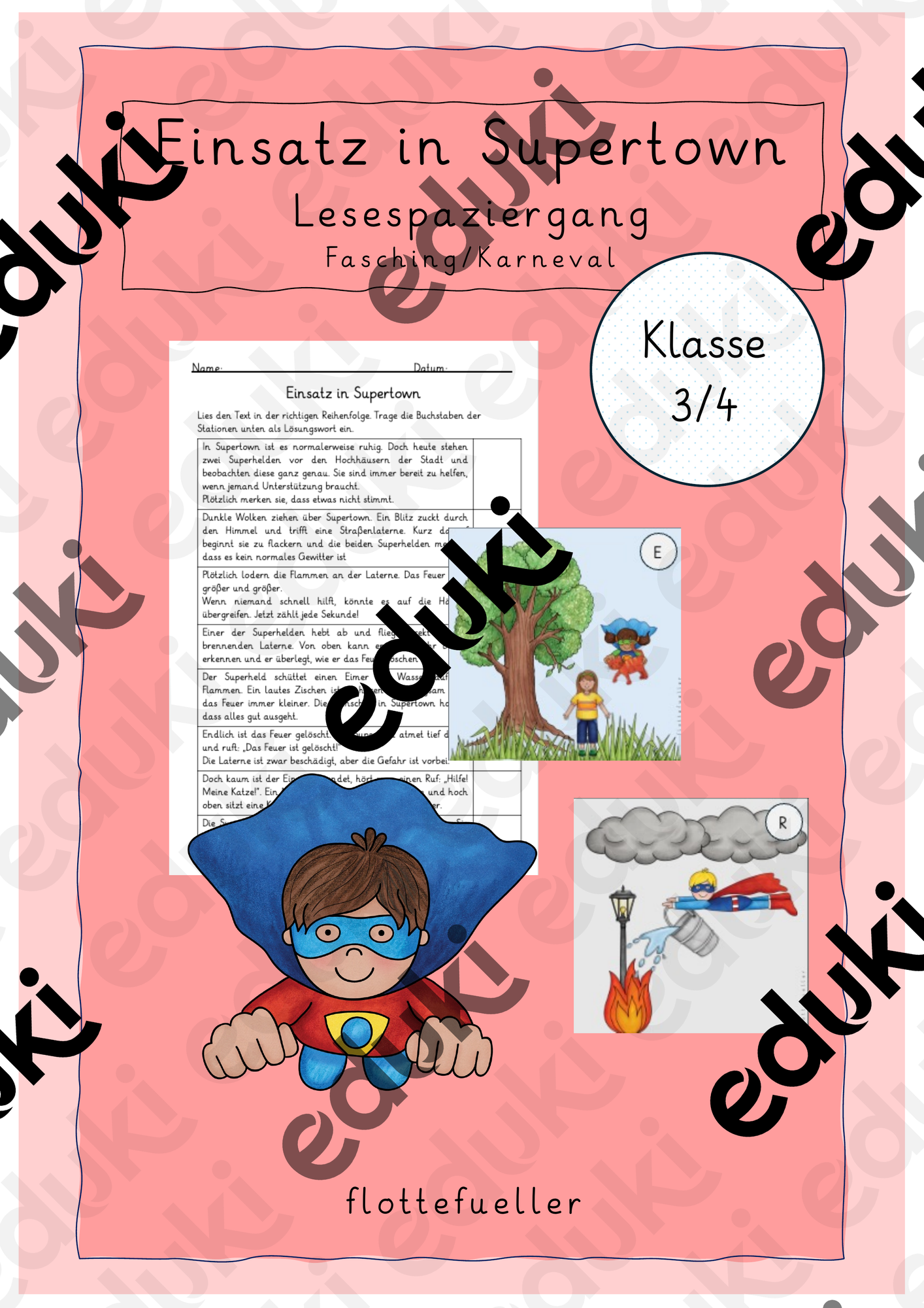 Lesespaziergang (Kl. 3/4): Einsatz in Supertown – Unterrichtsmaterial ...