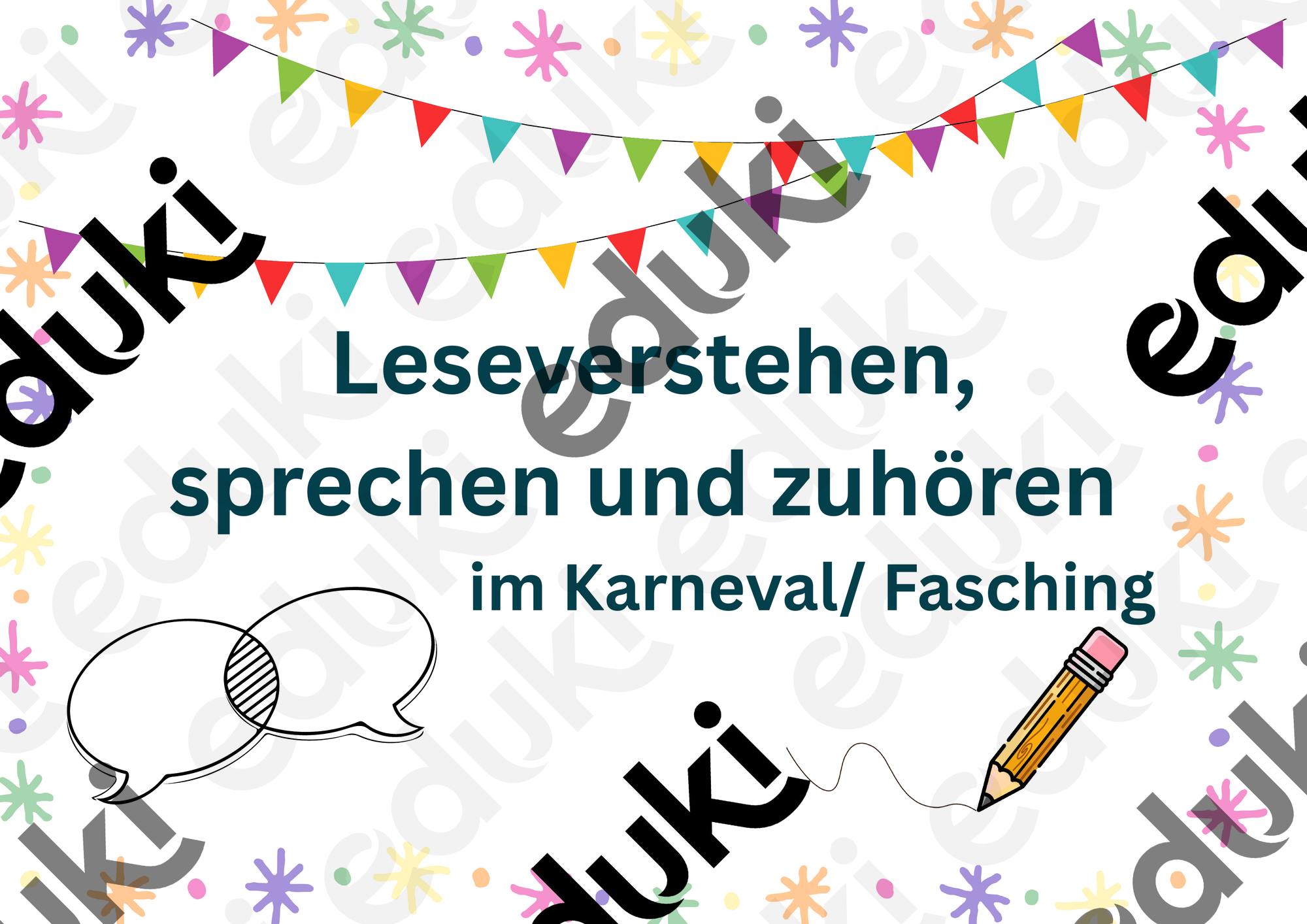 Leseverstehen, sprechen und zuhören (Fasching/ Karneval ...