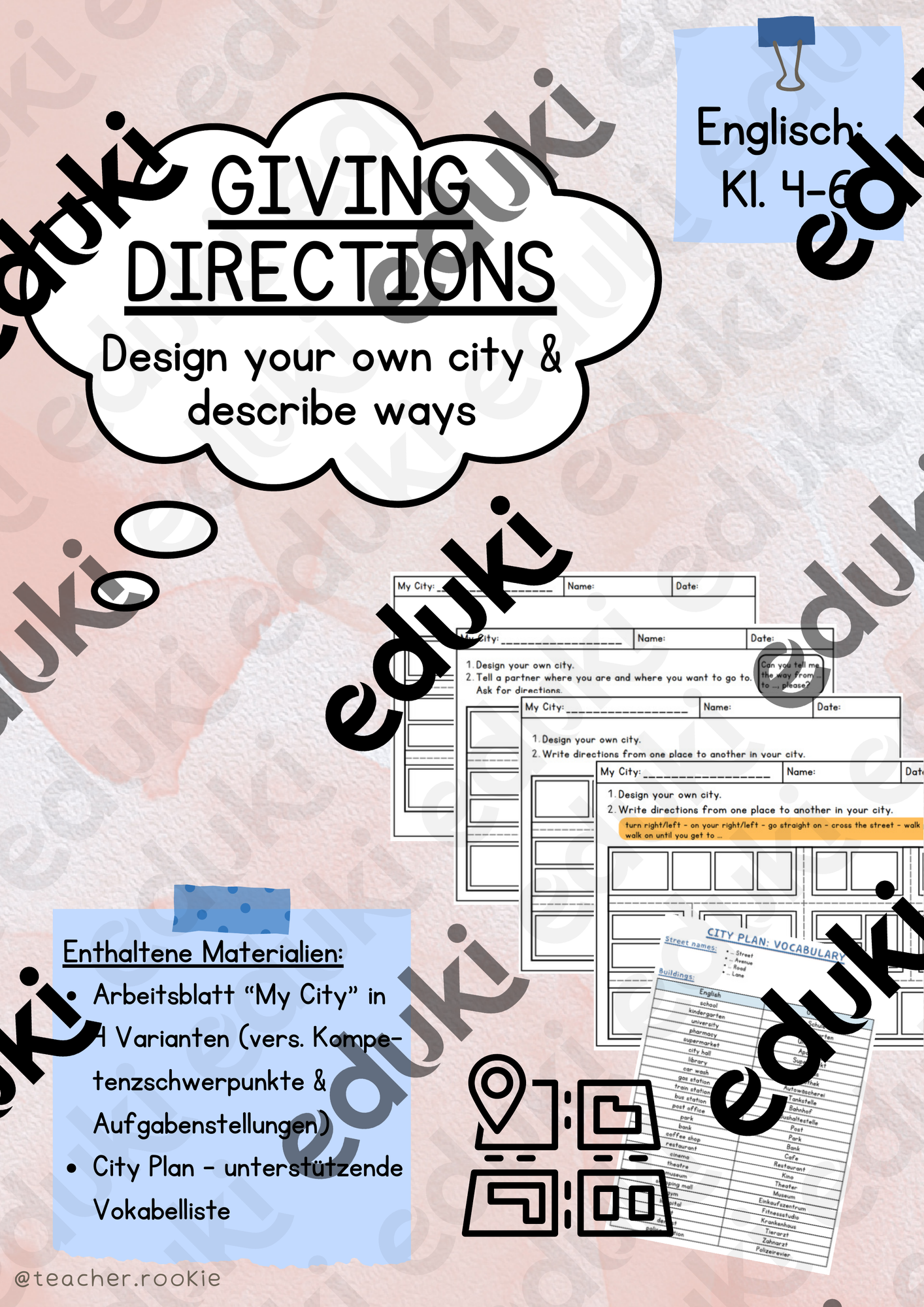 Giving directions - Design your own city – Unterrichtsmaterial im Fach ...