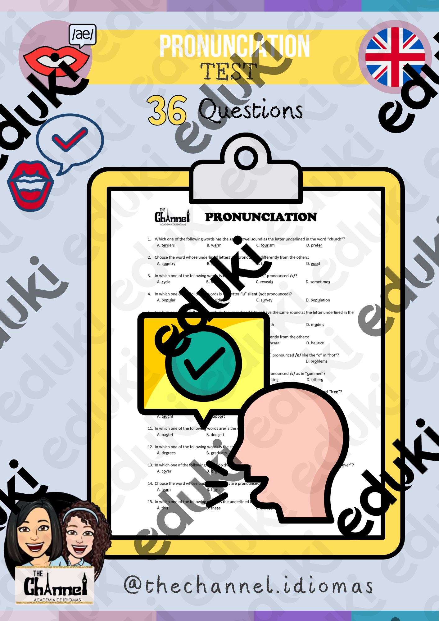 PRONUNCIATION TEST – 36 QUESTIONS (3) - Materiale didattico per la ...