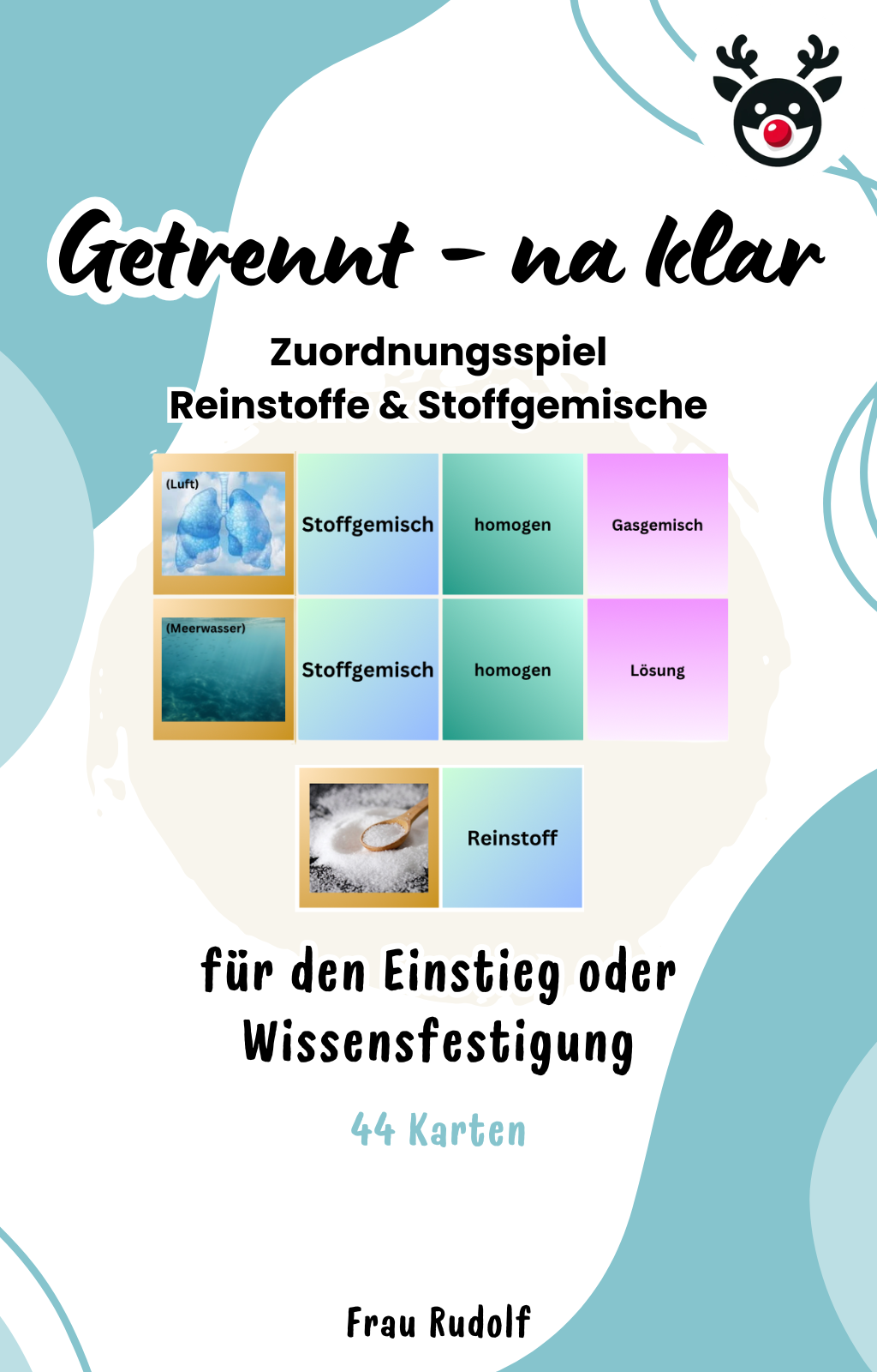 Zuordnungsspiel Reinstoffe & Stoffgemische - Getrennt na klar - Chemie ...