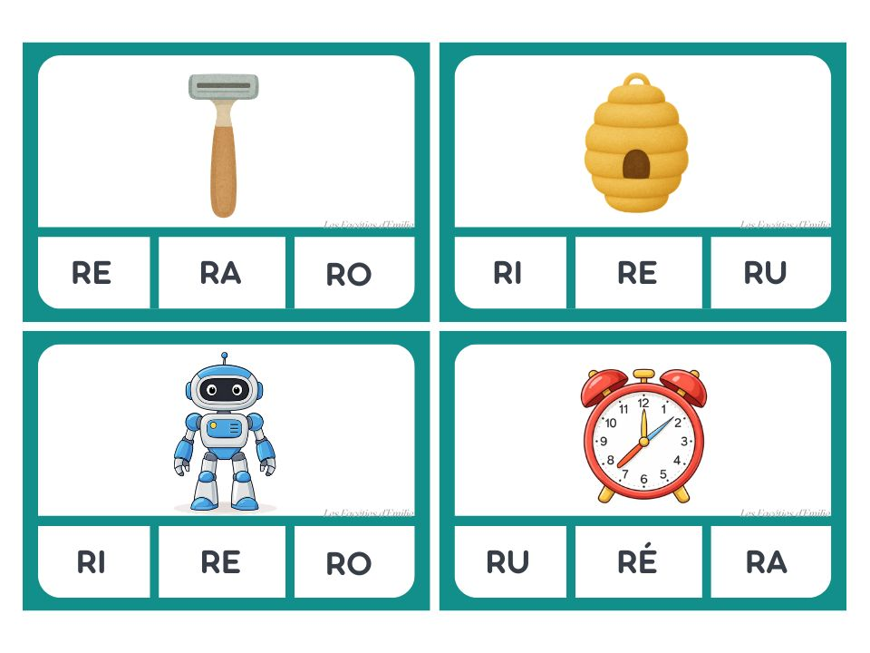 Cartes à Pince Syllabes Initiales + Sous Main CAA - Ressource ...