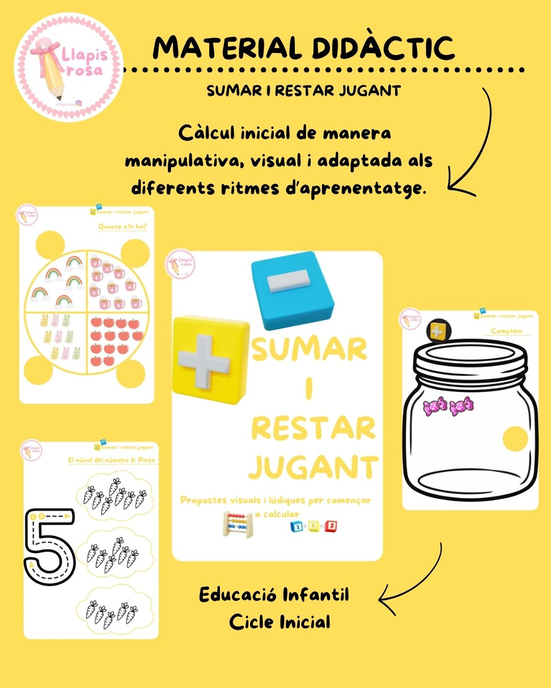 Sumar i restar jugant 💛🩵 - material de la siguiente asignatura Català