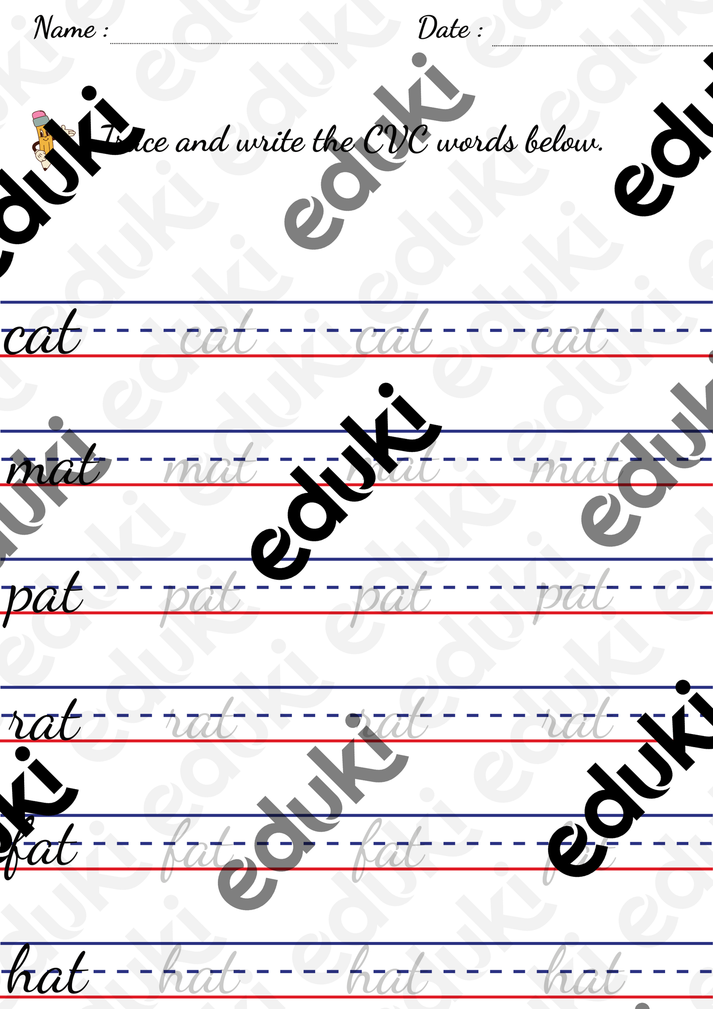 CVC Word Cursive Worksheets | Handwriting Practice | CP CE1 - Ressource ...